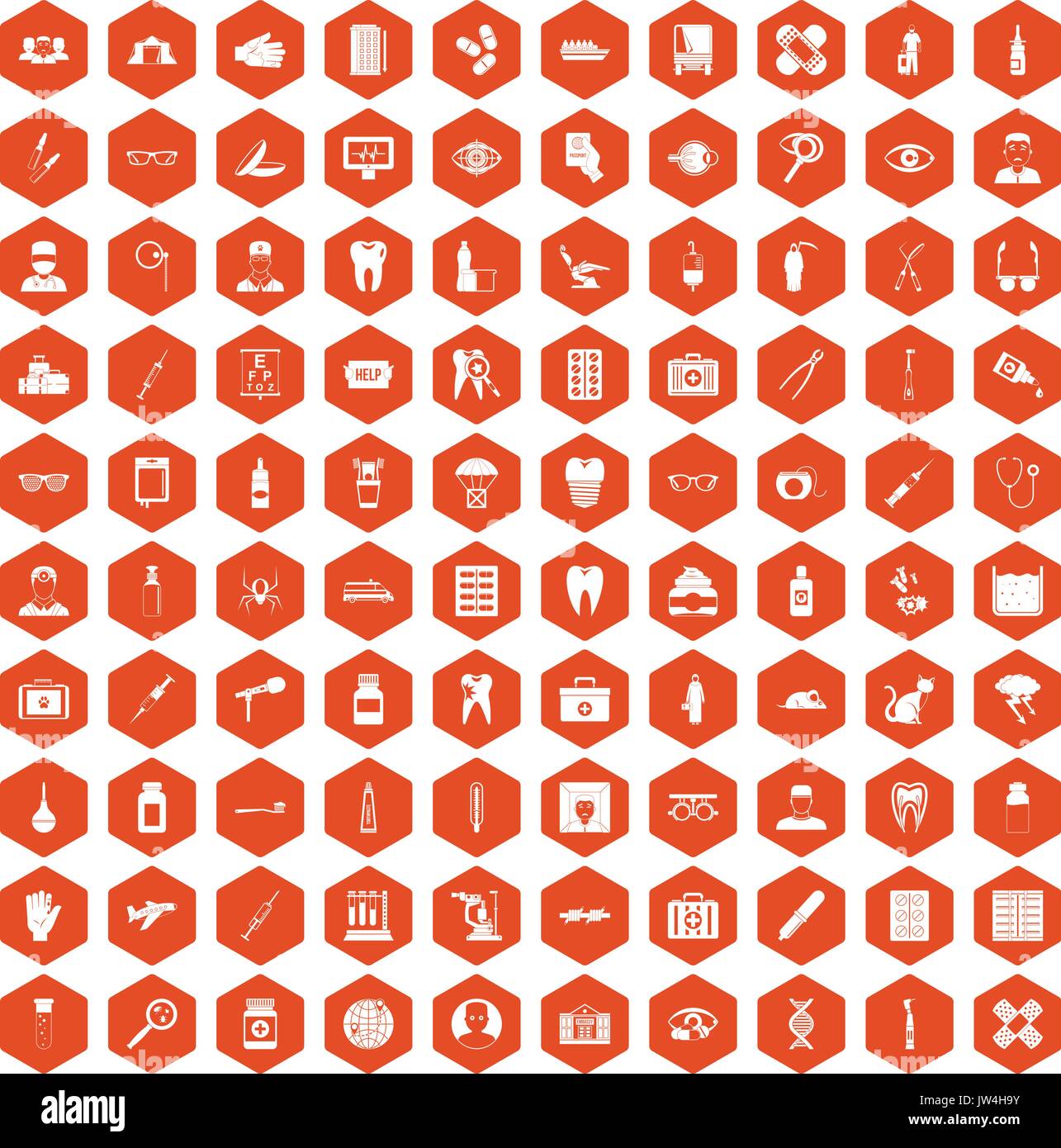 100 doctor icons hexagon orange Stock Vector Image & Art - Alamy