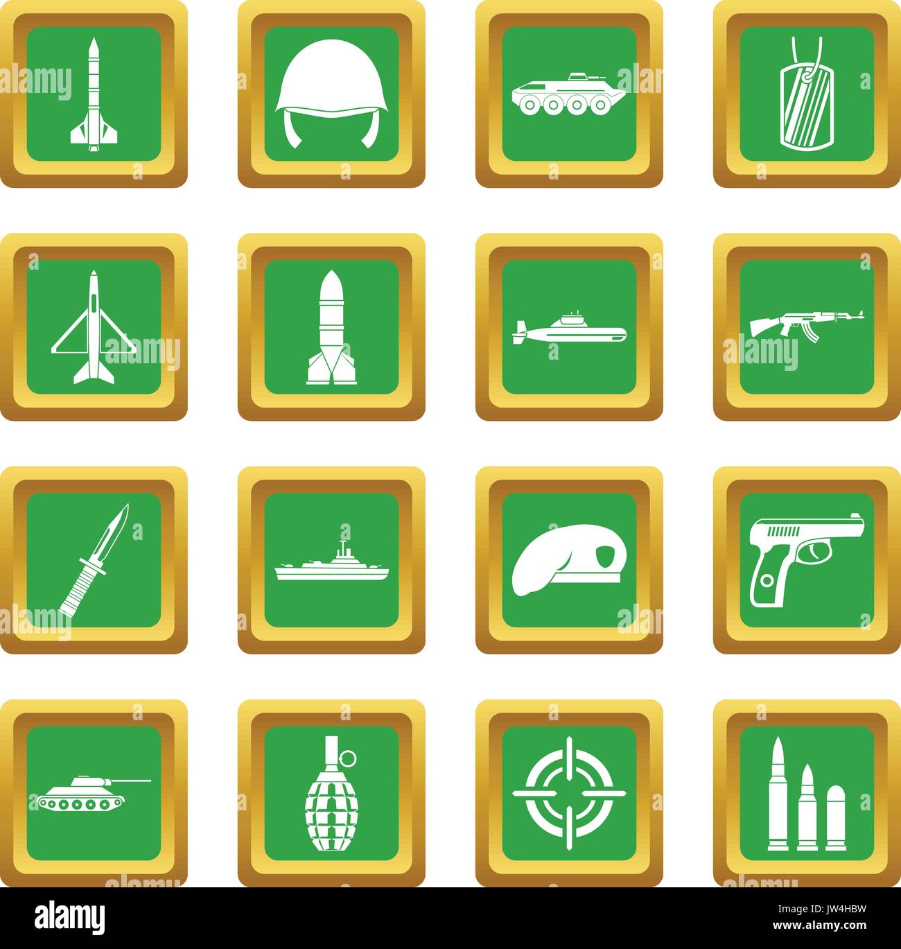 Military icons set green Stock Vector Image & Art - Alamy