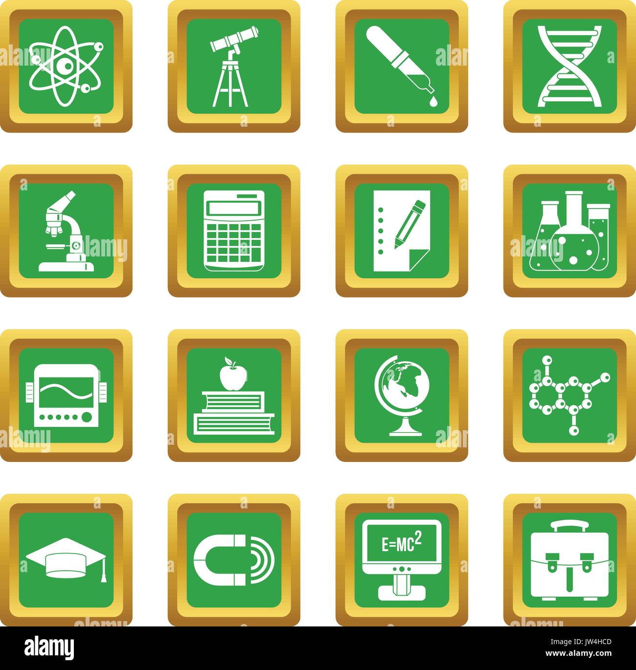 Education icons set green Stock Vector Image & Art - Alamy