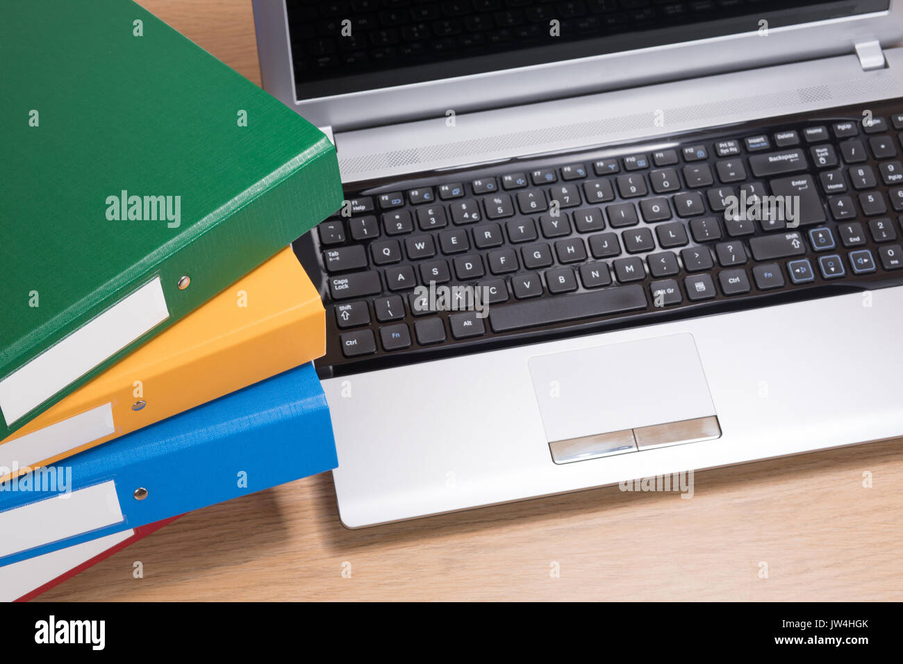 Tidy workplace laptop notes hi-res stock photography and images - Alamy