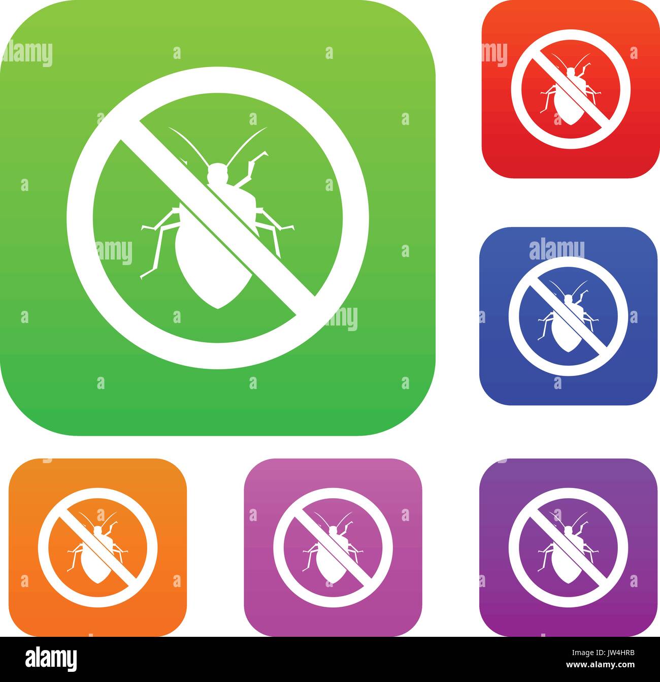 No bug sign set collection Stock Vector Image & Art - Alamy