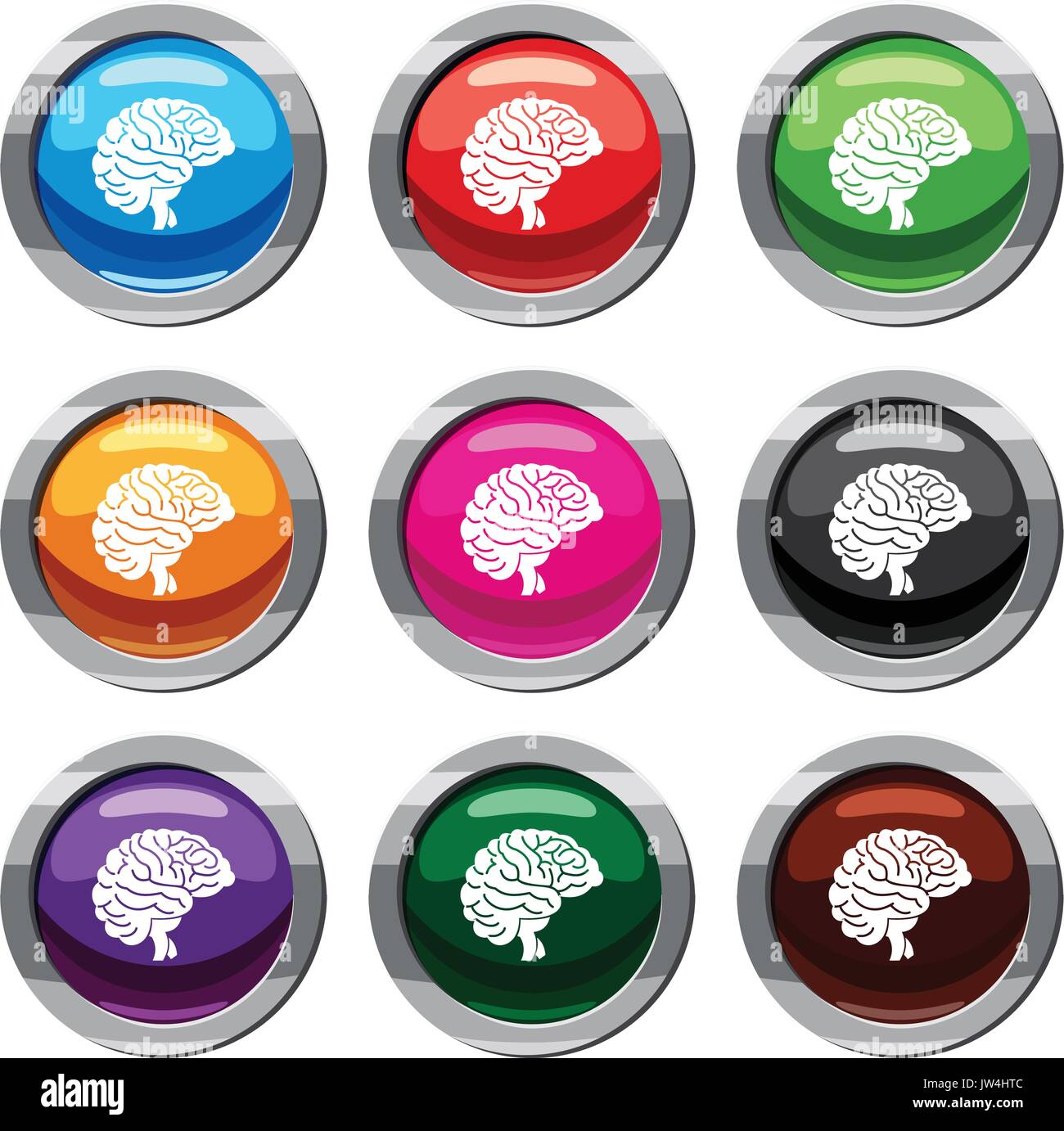 Brain set 9 collection Stock Vector Image & Art - Alamy