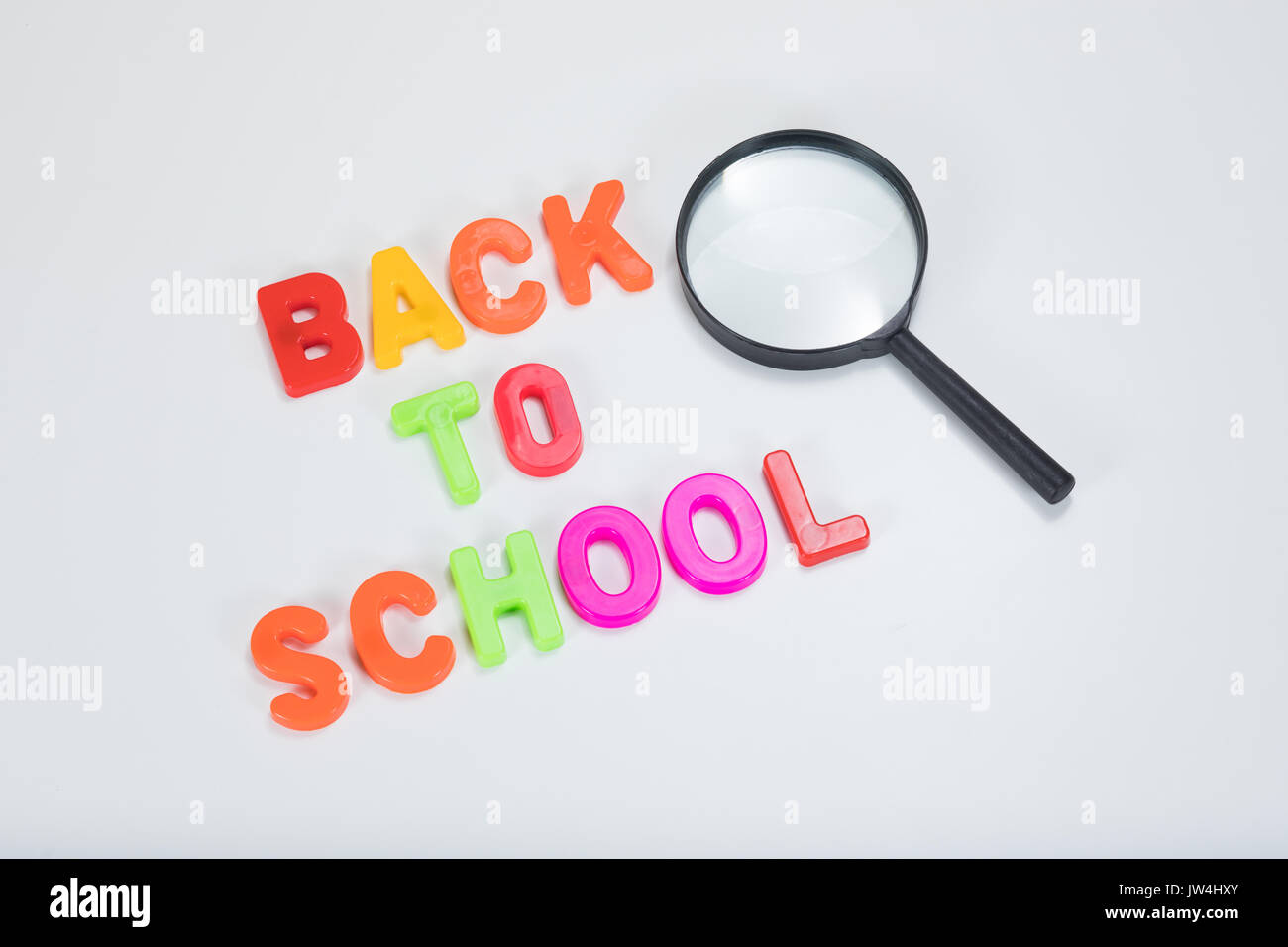 Back to school written in colourful alphabet learning letters alongside ...