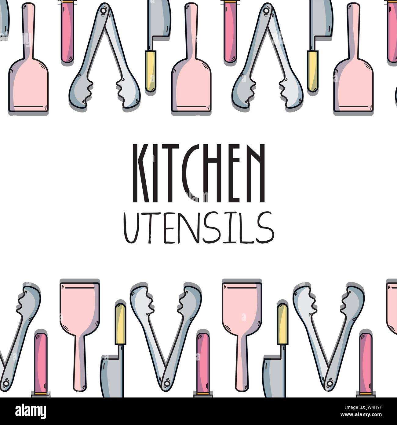 kitchen utensils background decoration design Stock Vector Image & Art ...