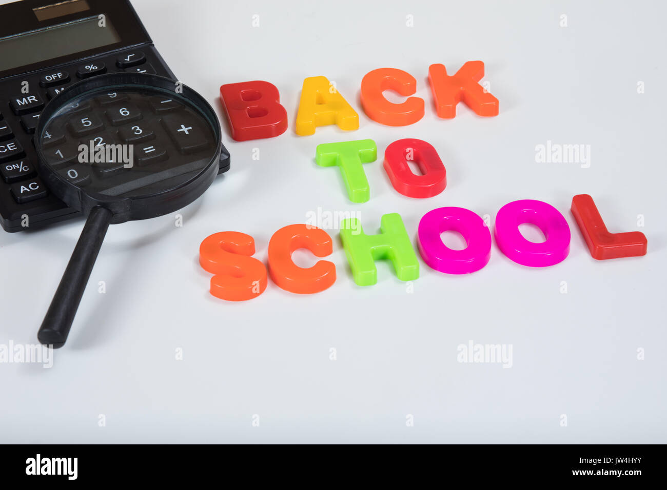 Back to school written in colourful alphabet learning letters alongside ...