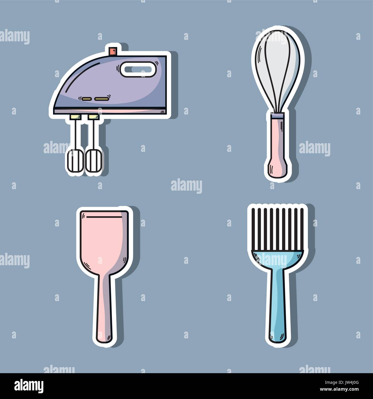 set kitchen utensils object to make food Stock Vector Image & Art - Alamy