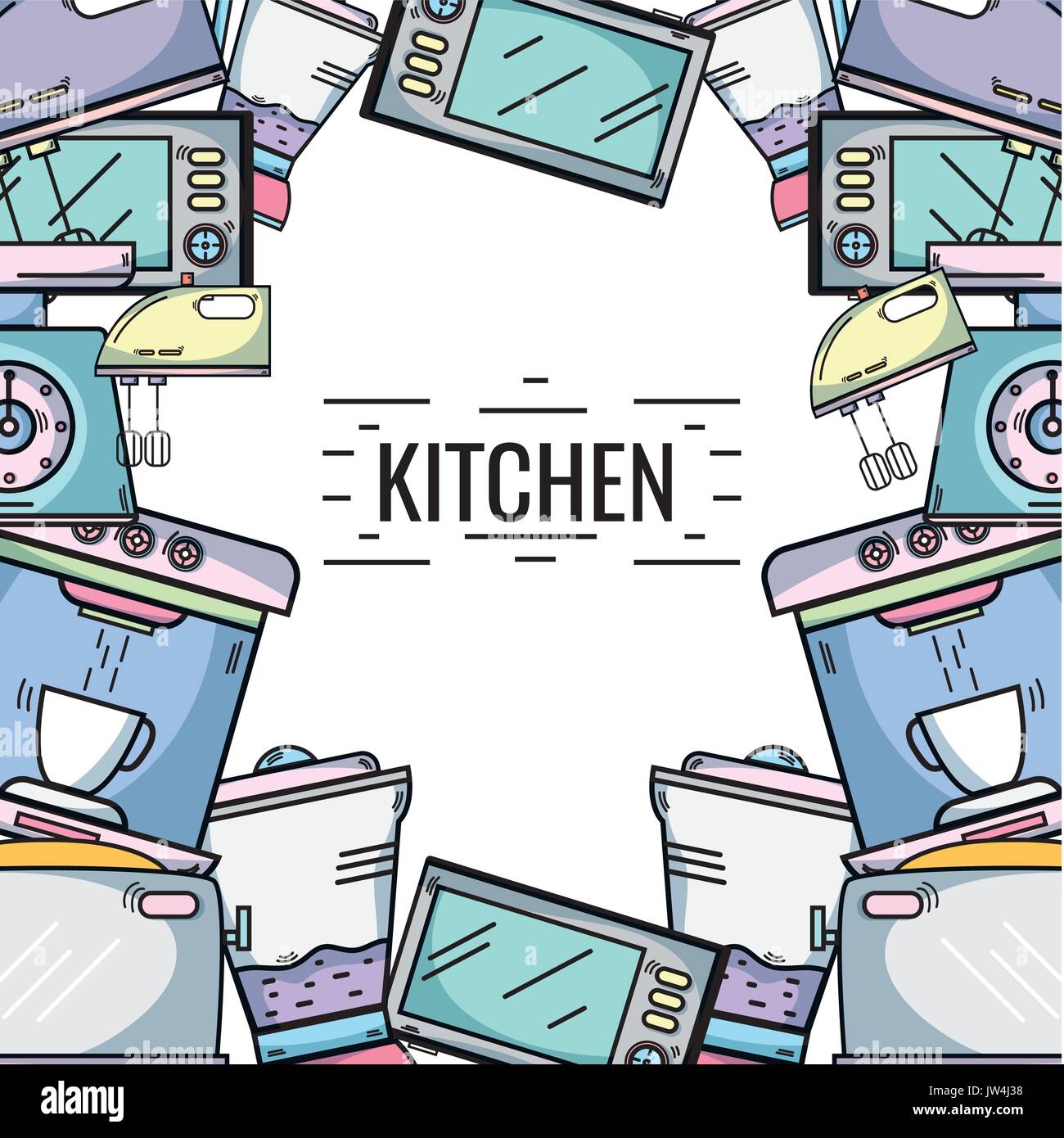 kitchen utensils background decoration design Stock Vector Image & Art ...