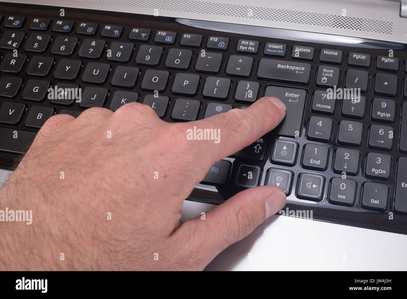 Pressing enter button computer hi-res stock photography and images - Alamy