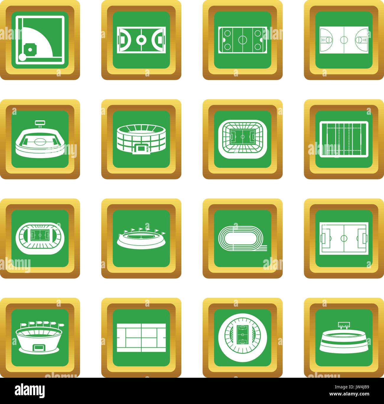 Sport stadium icons set green Stock Vector Image & Art - Alamy