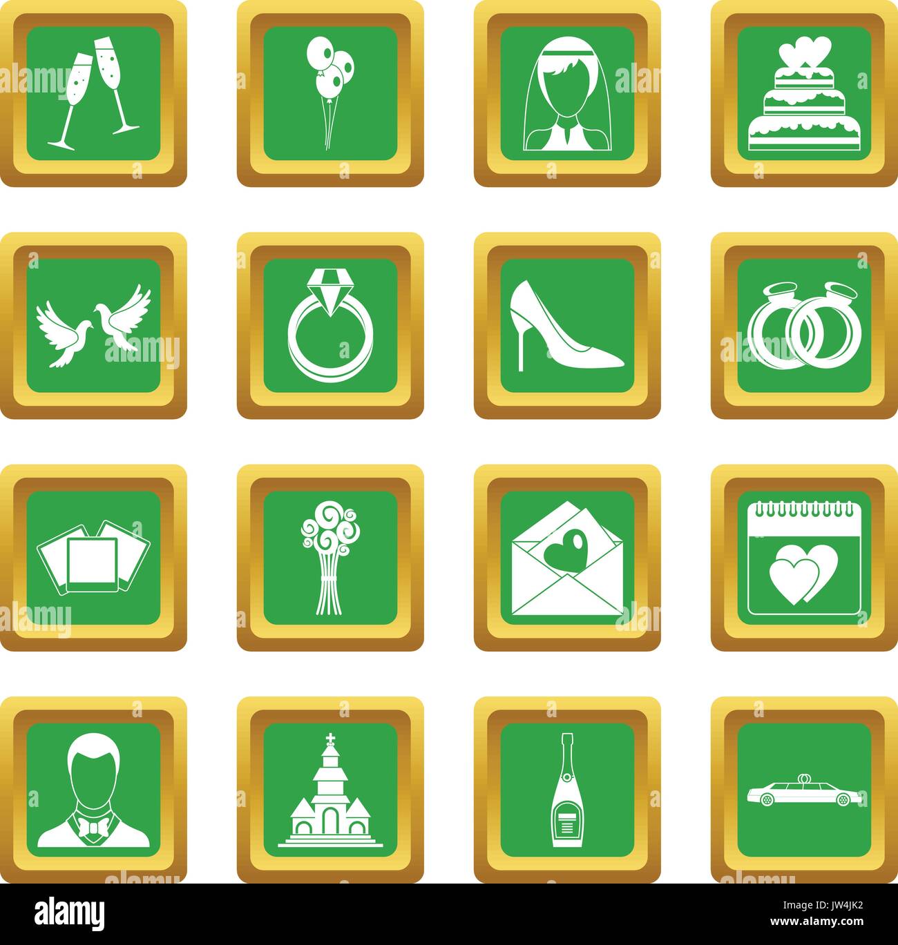 Wedding icons set green Stock Vector Image & Art - Alamy