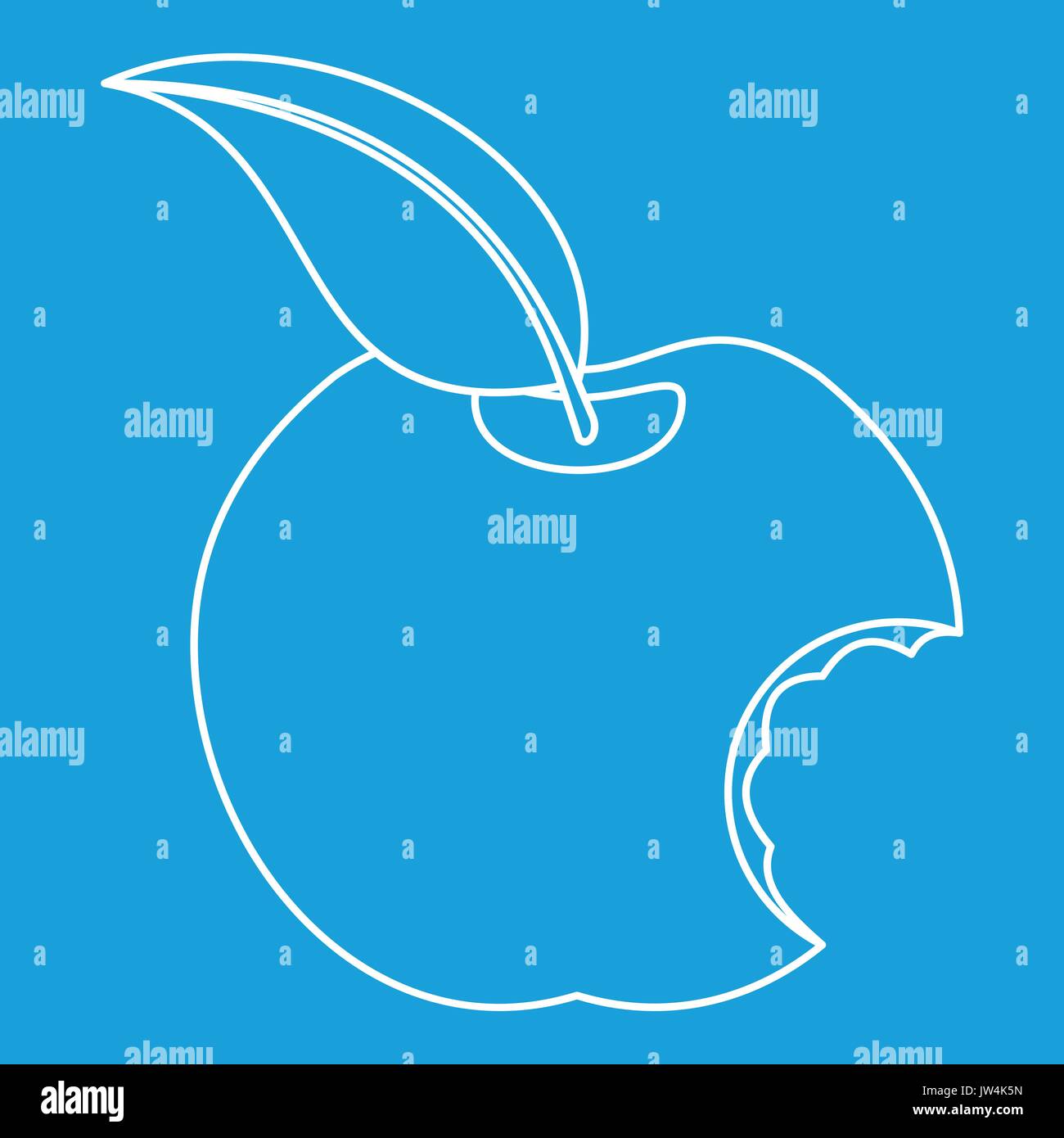 Bitten apple icon, outline style Stock Vector Image & Art - Alamy