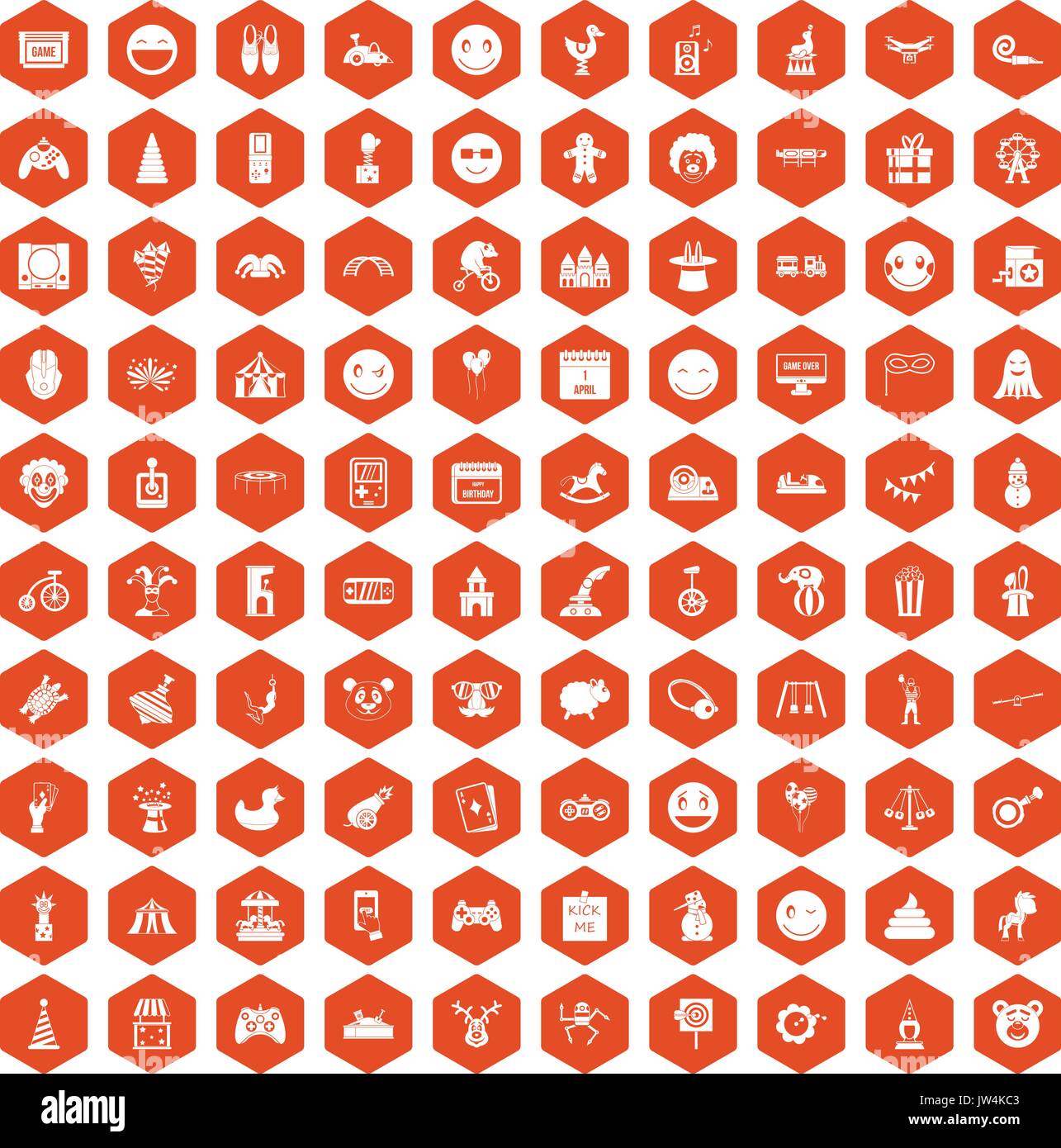 100 funny icons hexagon orange Stock Vector Image & Art - Alamy