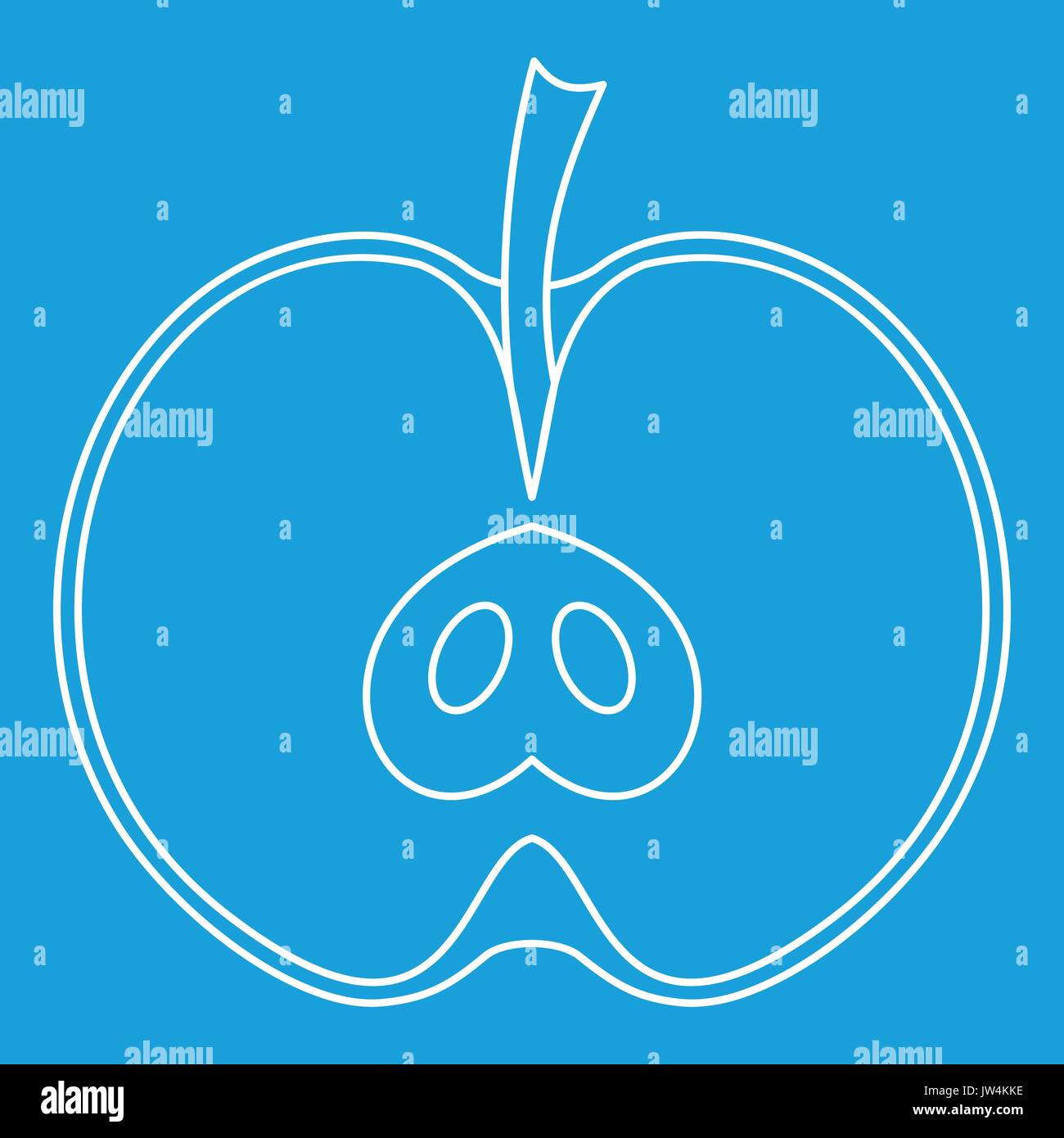 Half apple icon, outline style Stock Vector Image & Art - Alamy