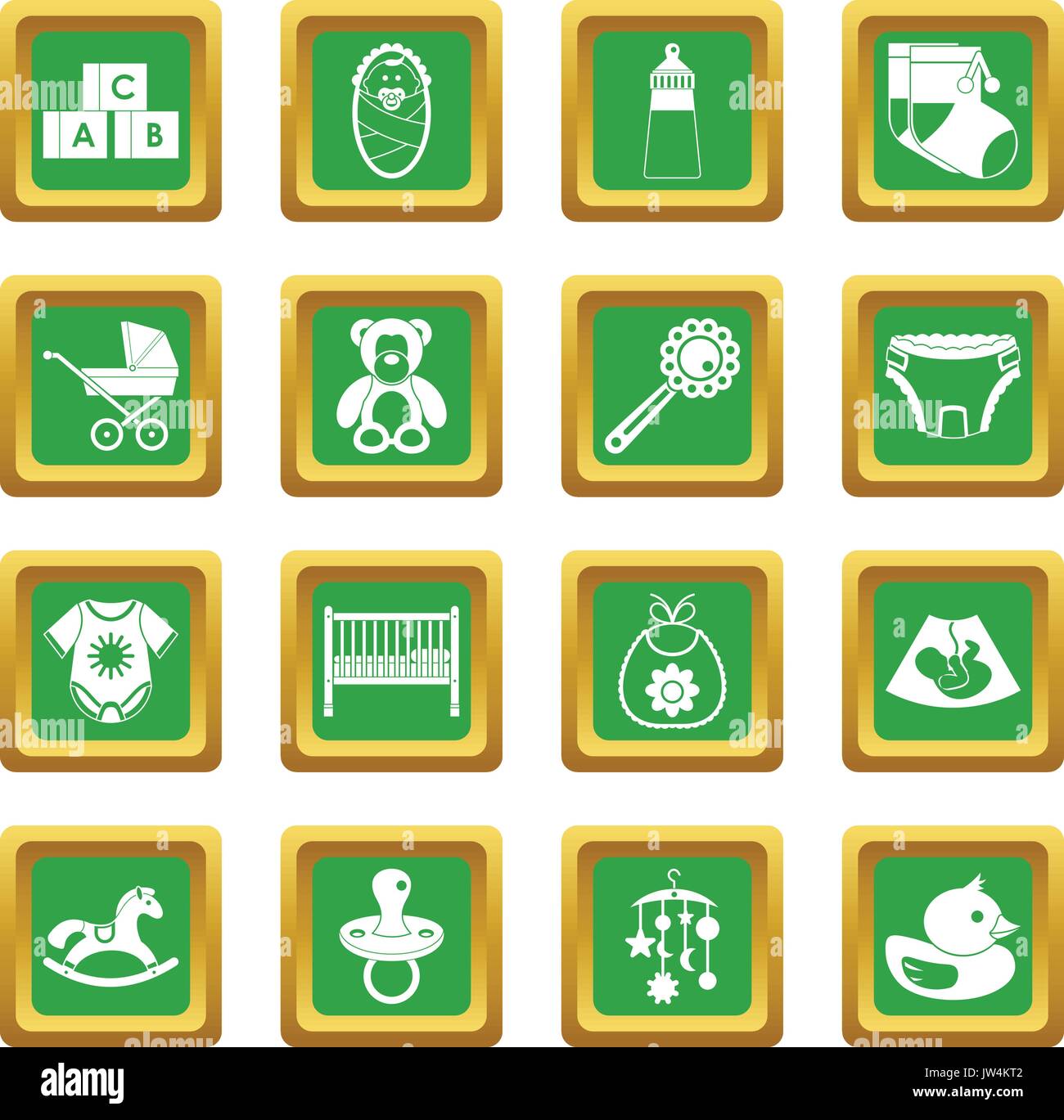 Newborn icons set green Stock Vector Image & Art - Alamy