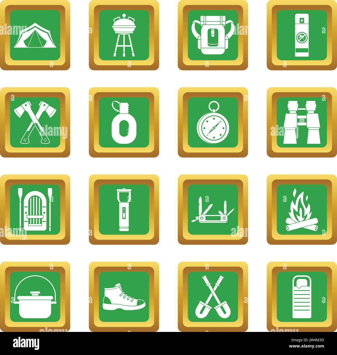 Recreation tourism icons set green Stock Vector Image & Art - Alamy