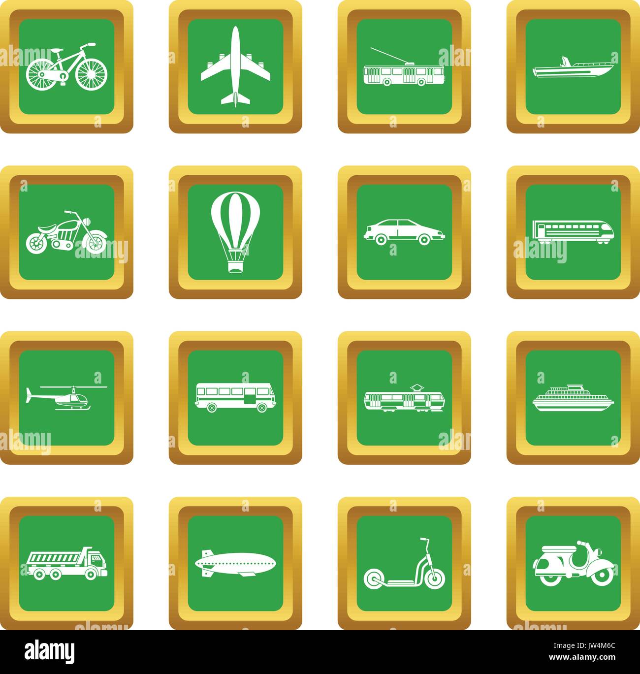 Transportation icons set green Stock Vector Image & Art - Alamy
