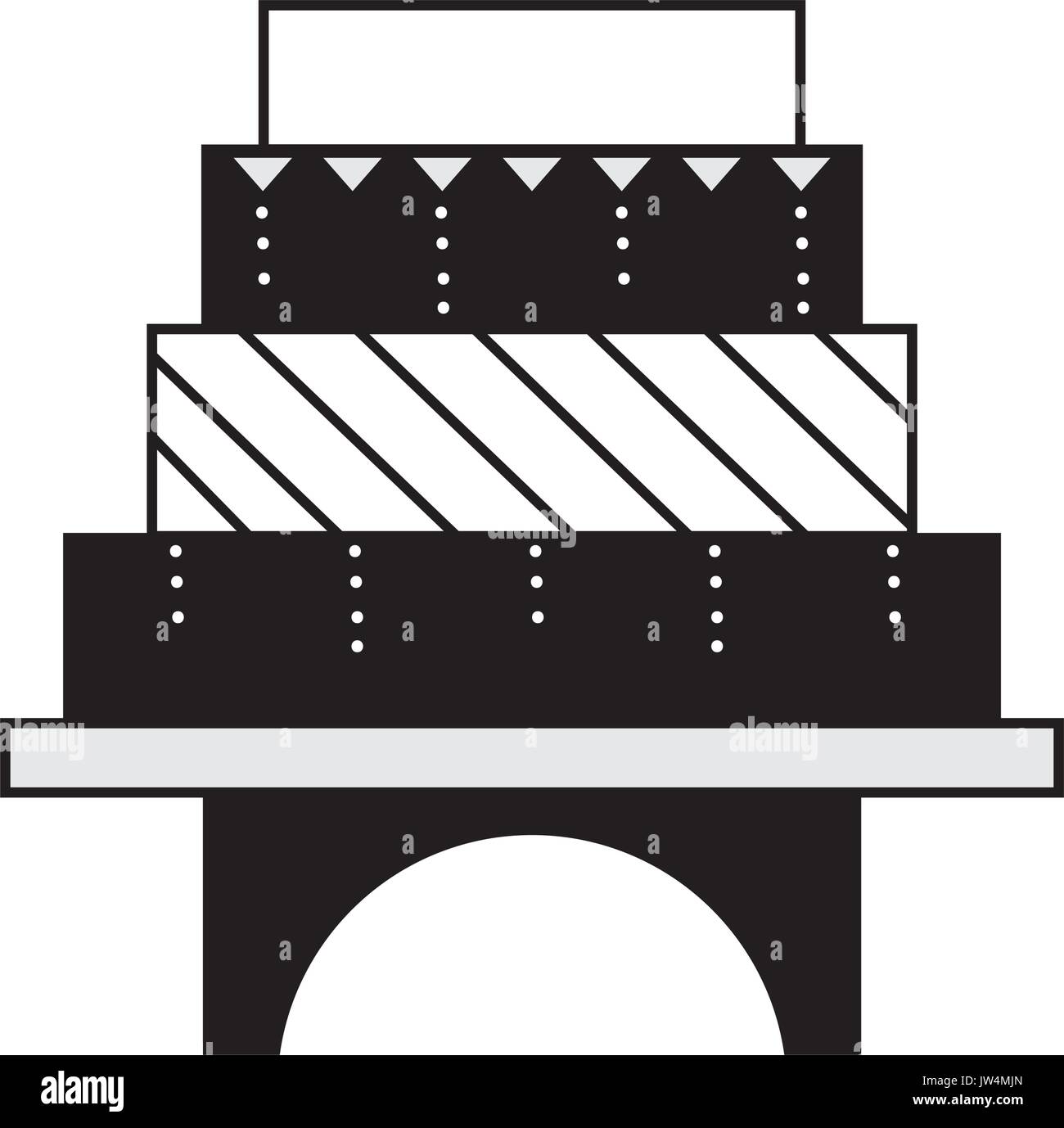 contour delicious and sweet cake to celebrate design Stock Vector Image ...