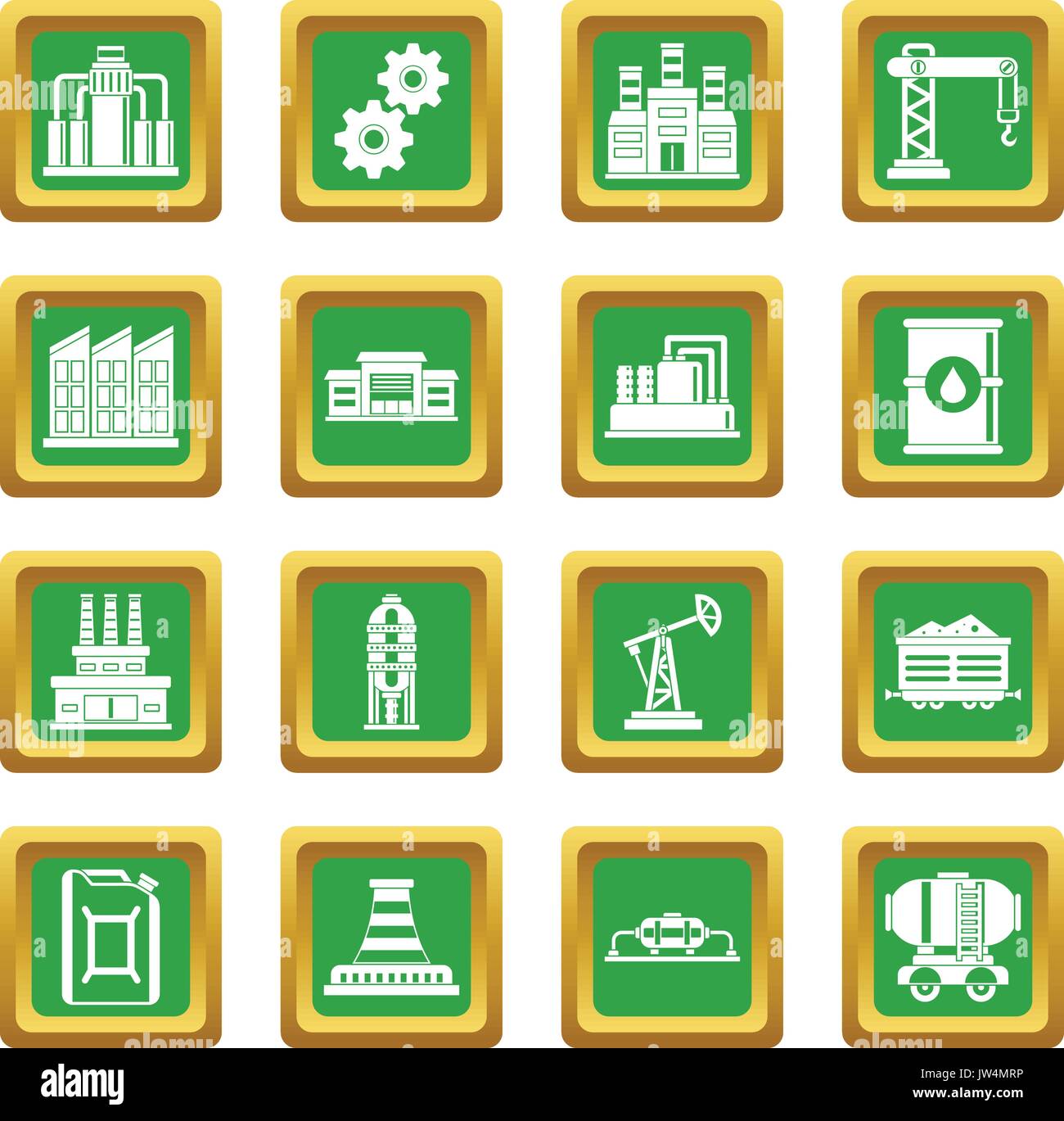 Industry icons set green Stock Vector Image & Art - Alamy