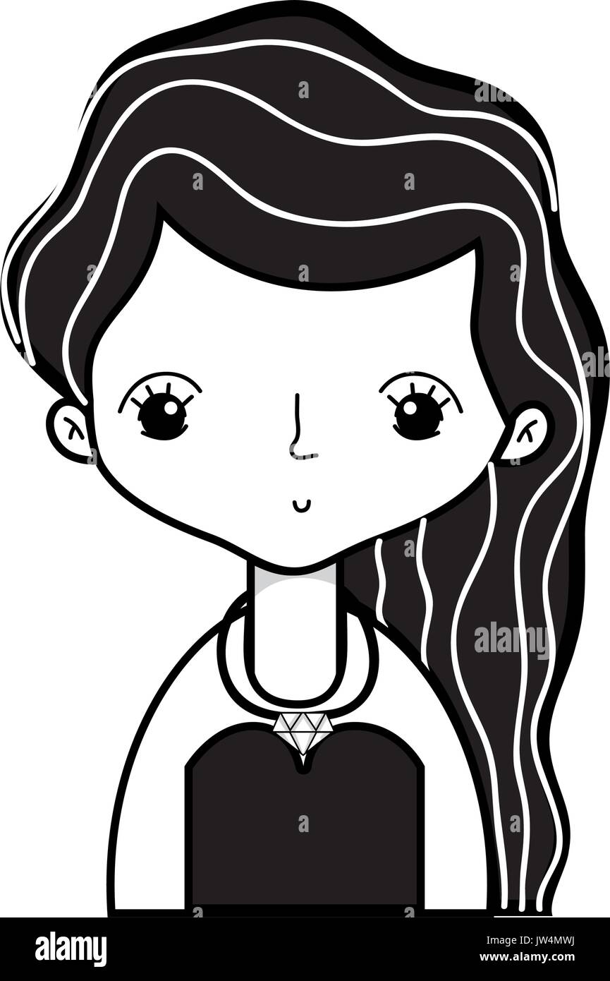 contour beauty woman with hairstyle desiand and blouse Stock Vector ...