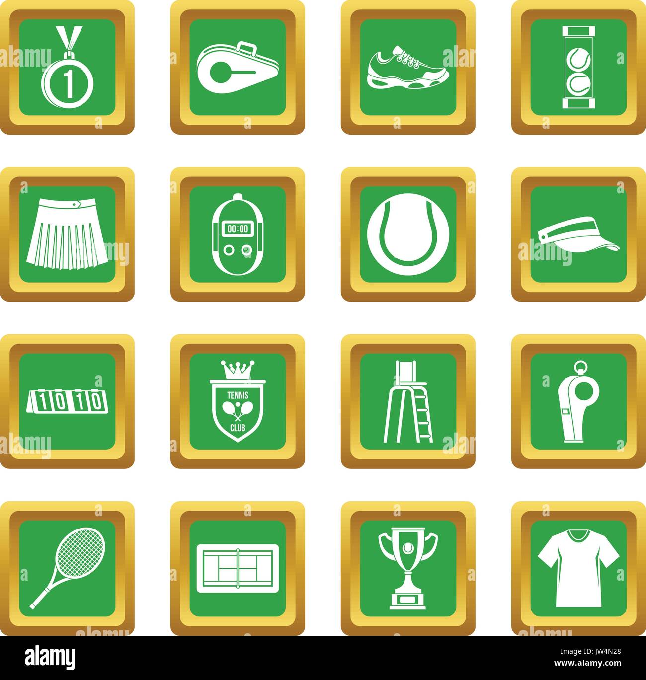 Tennis icons set green Stock Vector Image & Art - Alamy