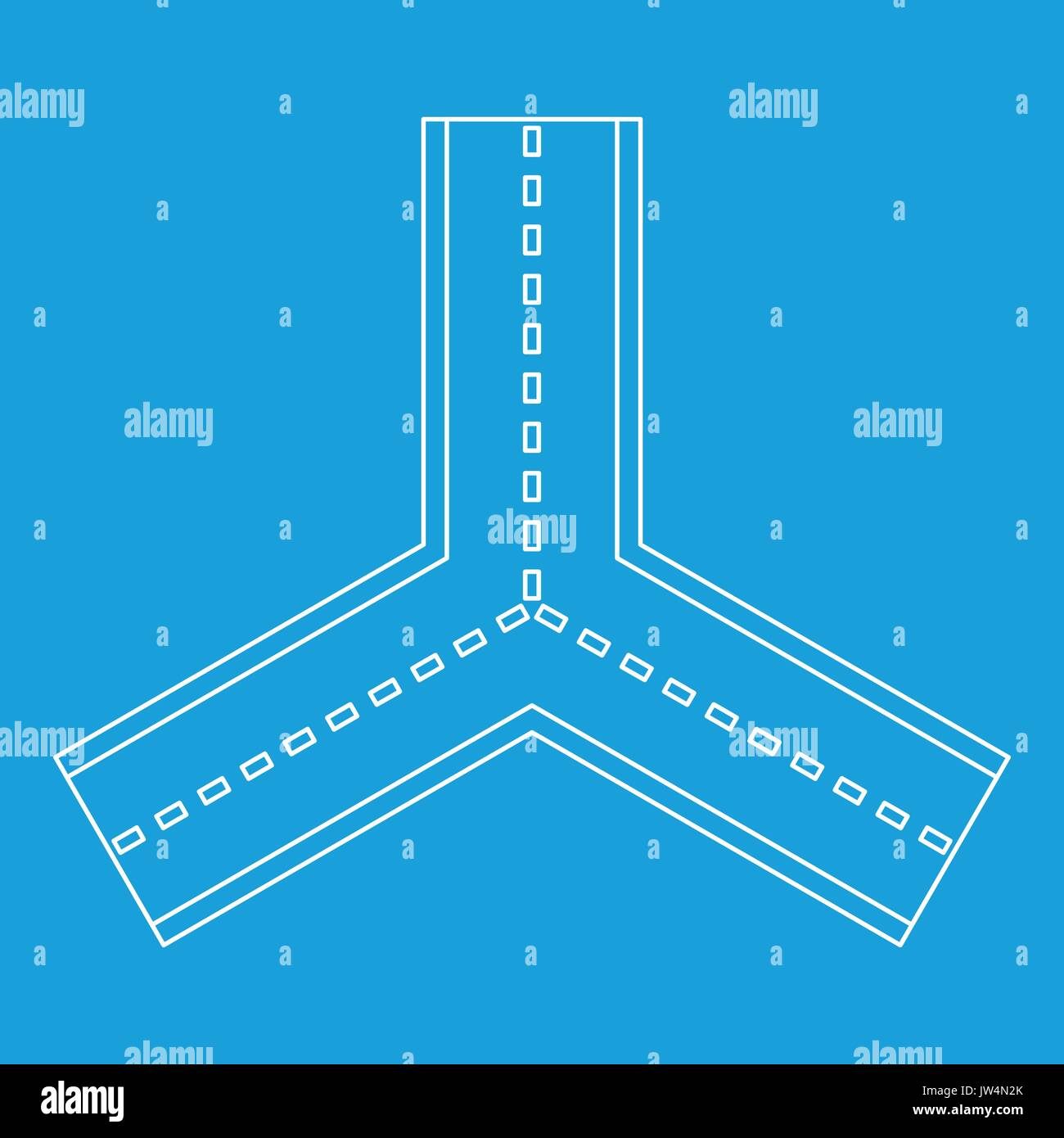 Forked road icon, outline style Stock Vector Image & Art - Alamy