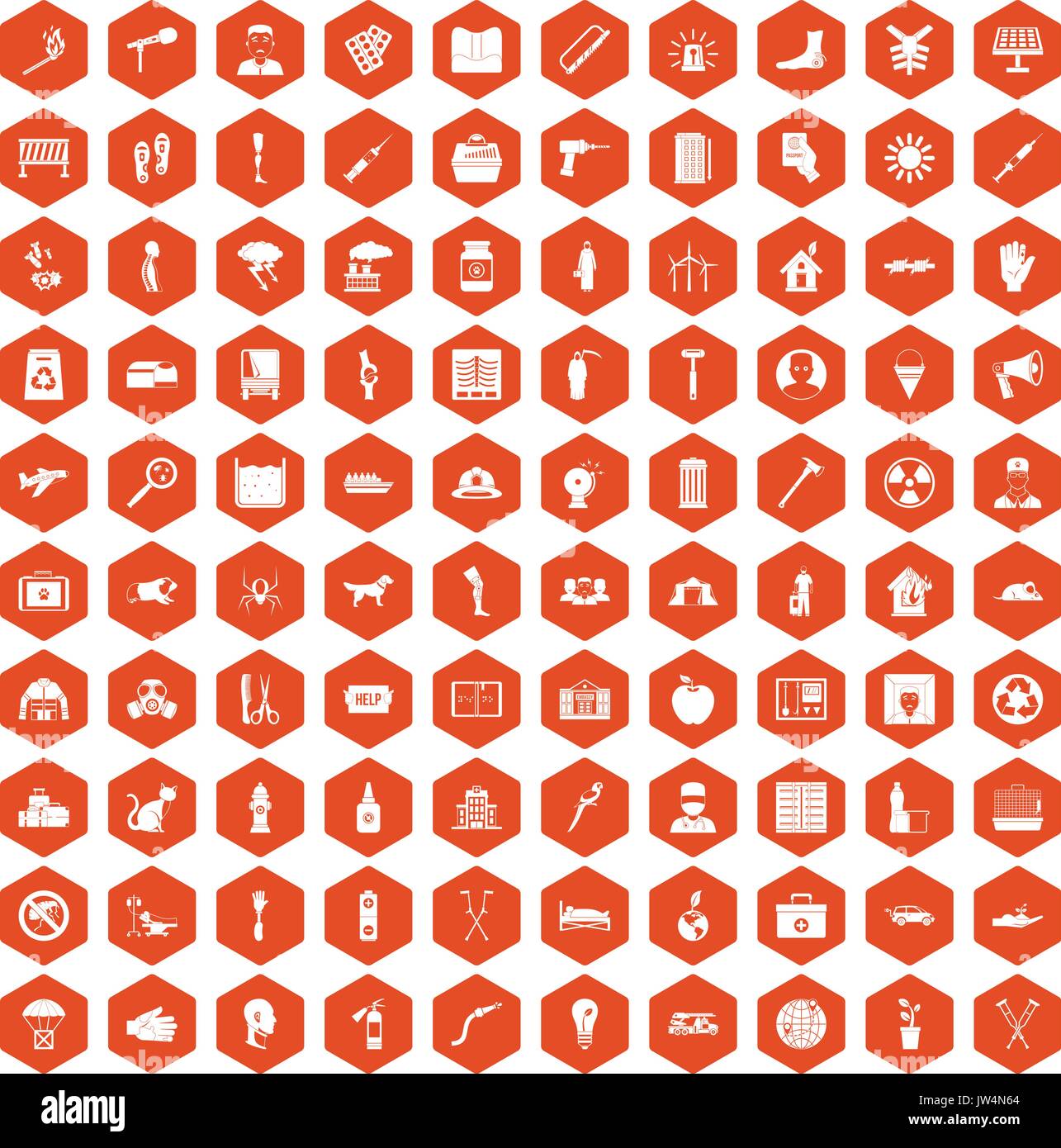 100 help icons hexagon orange Stock Vector Image & Art - Alamy