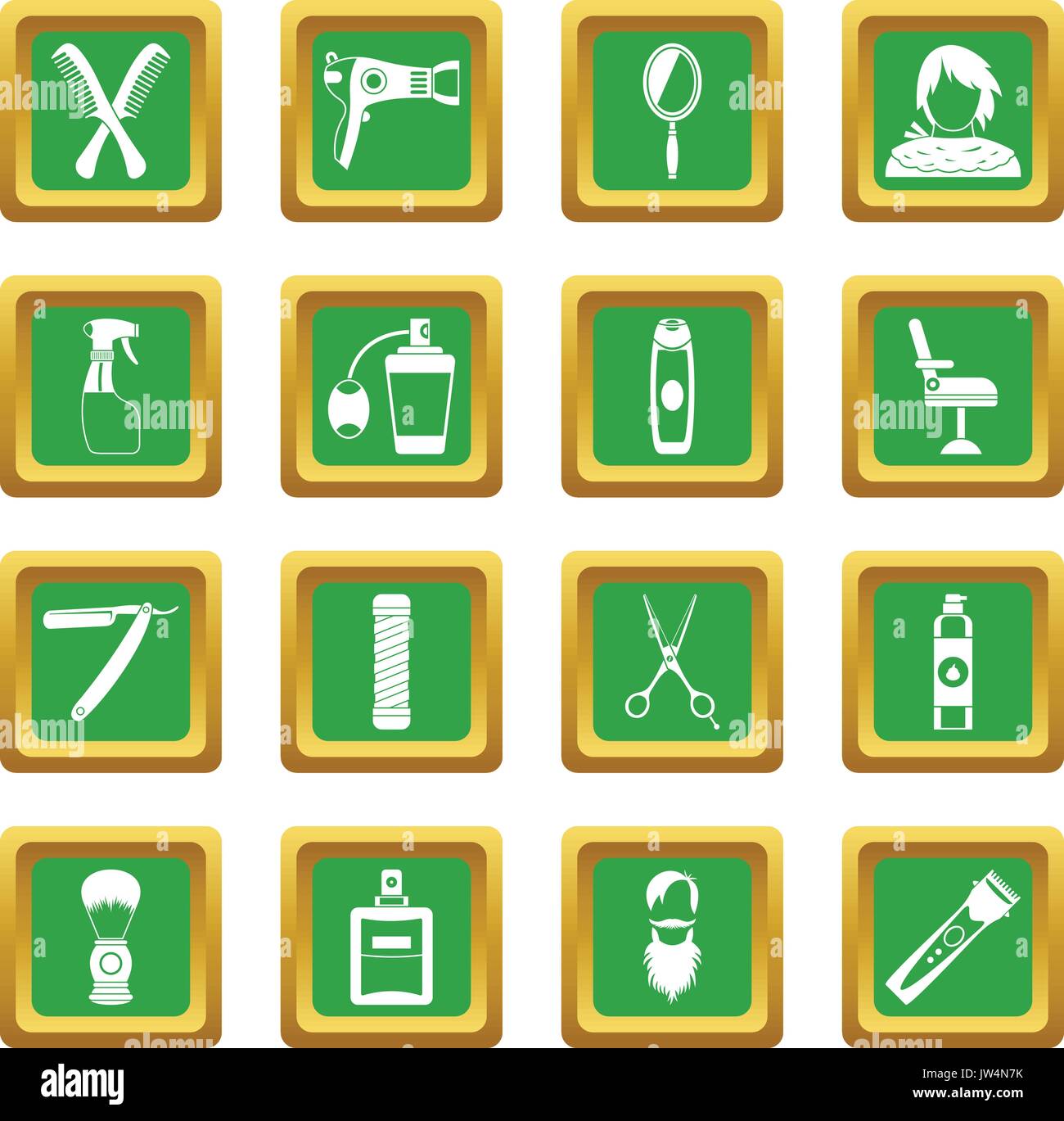 Hairdressing icons set green Stock Vector Image & Art - Alamy