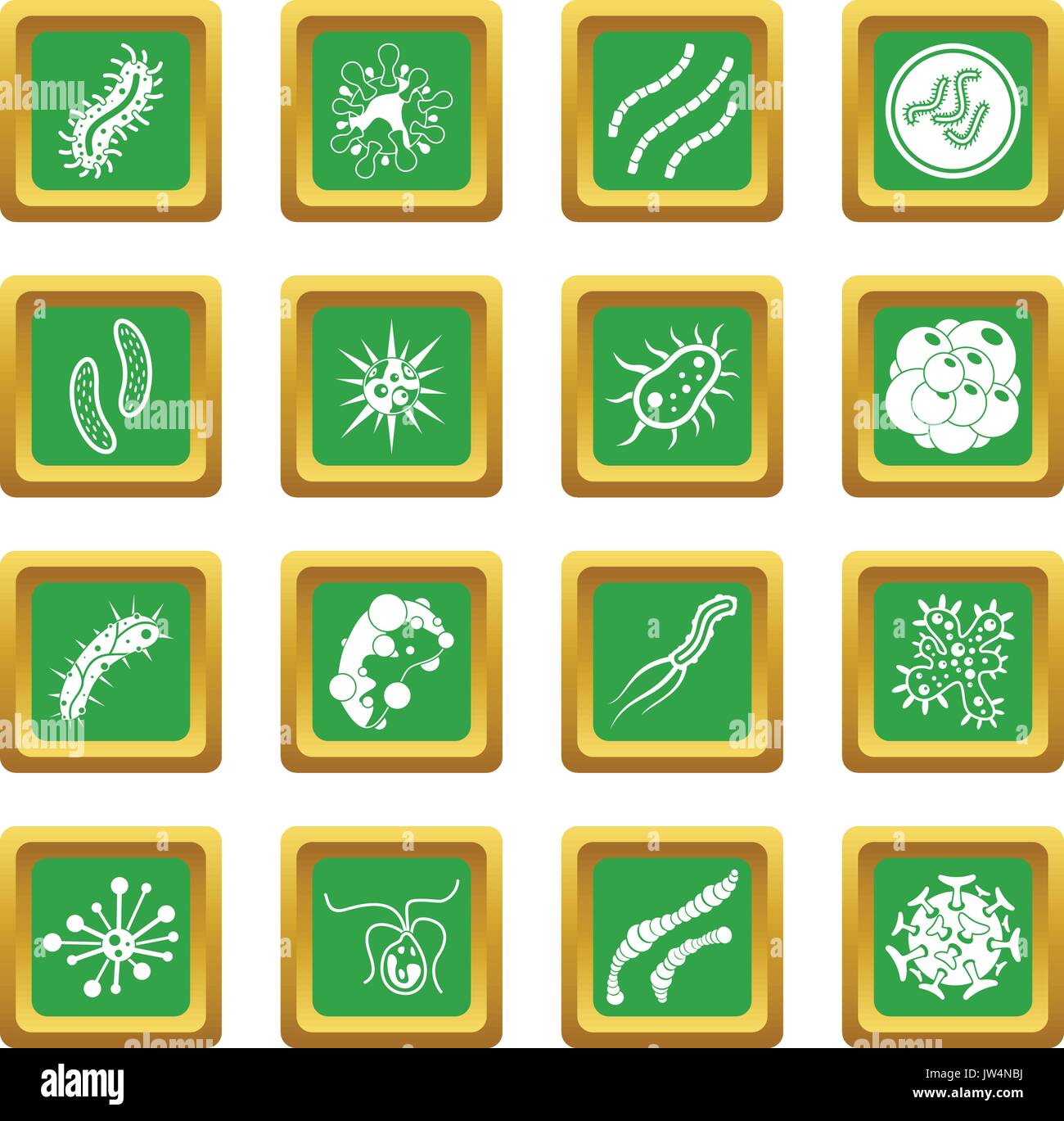 Virus bacteria icons set green Stock Vector Image & Art - Alamy