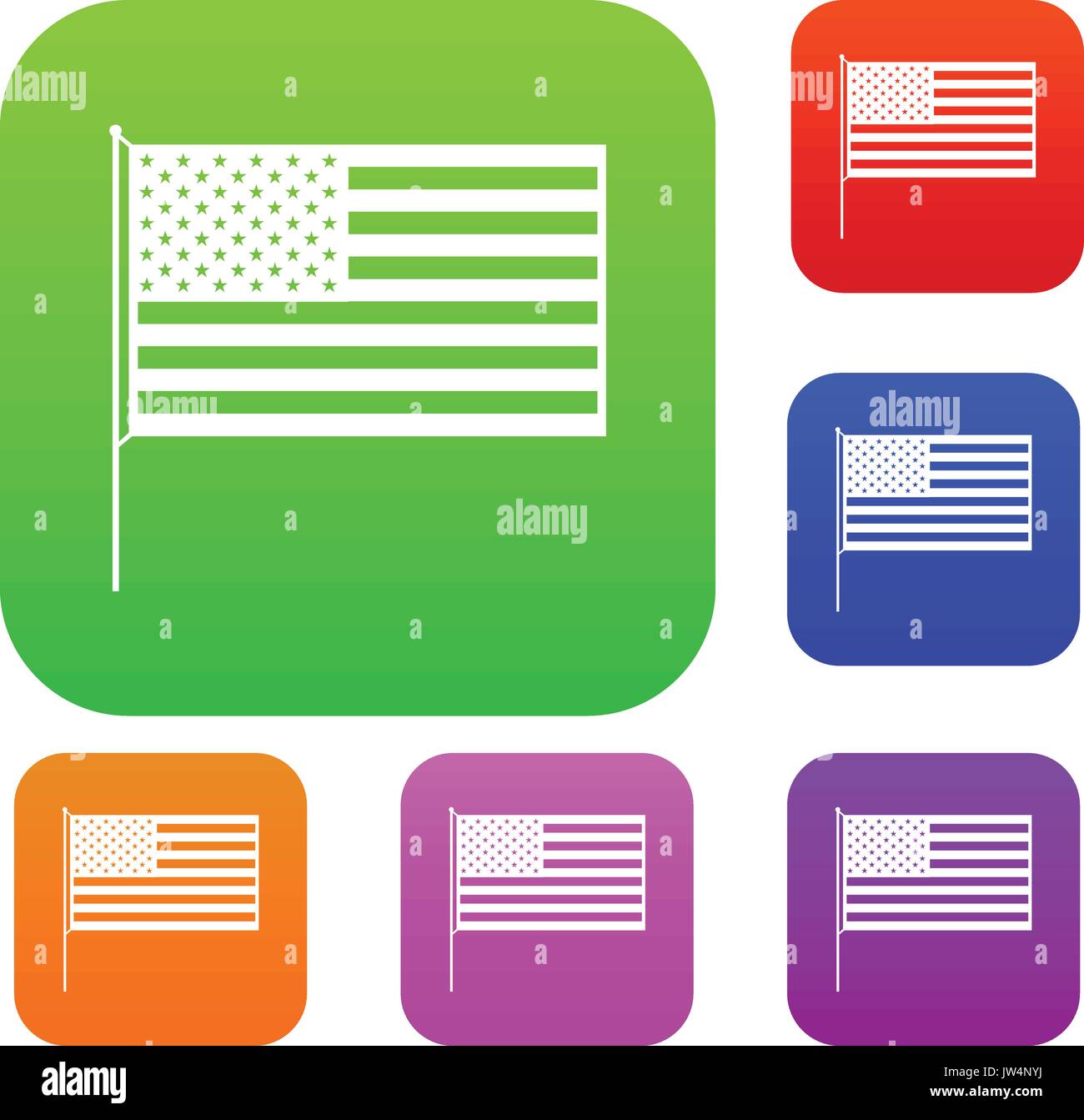American flag set collection Stock Vector Image & Art - Alamy