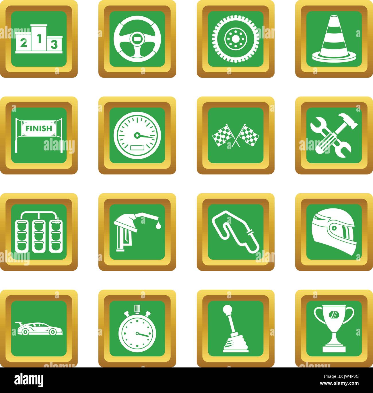 Racing speed icons set green Stock Vector Image & Art - Alamy