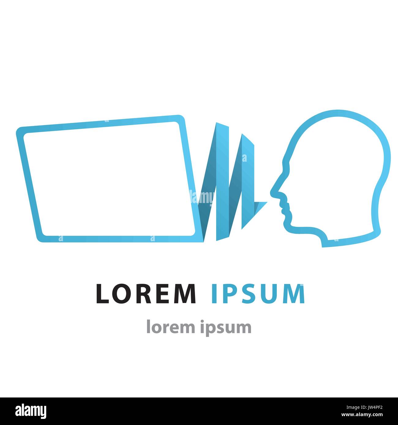 Speech bubl and head - Vector illustration Stock Vector Image & Art - Alamy