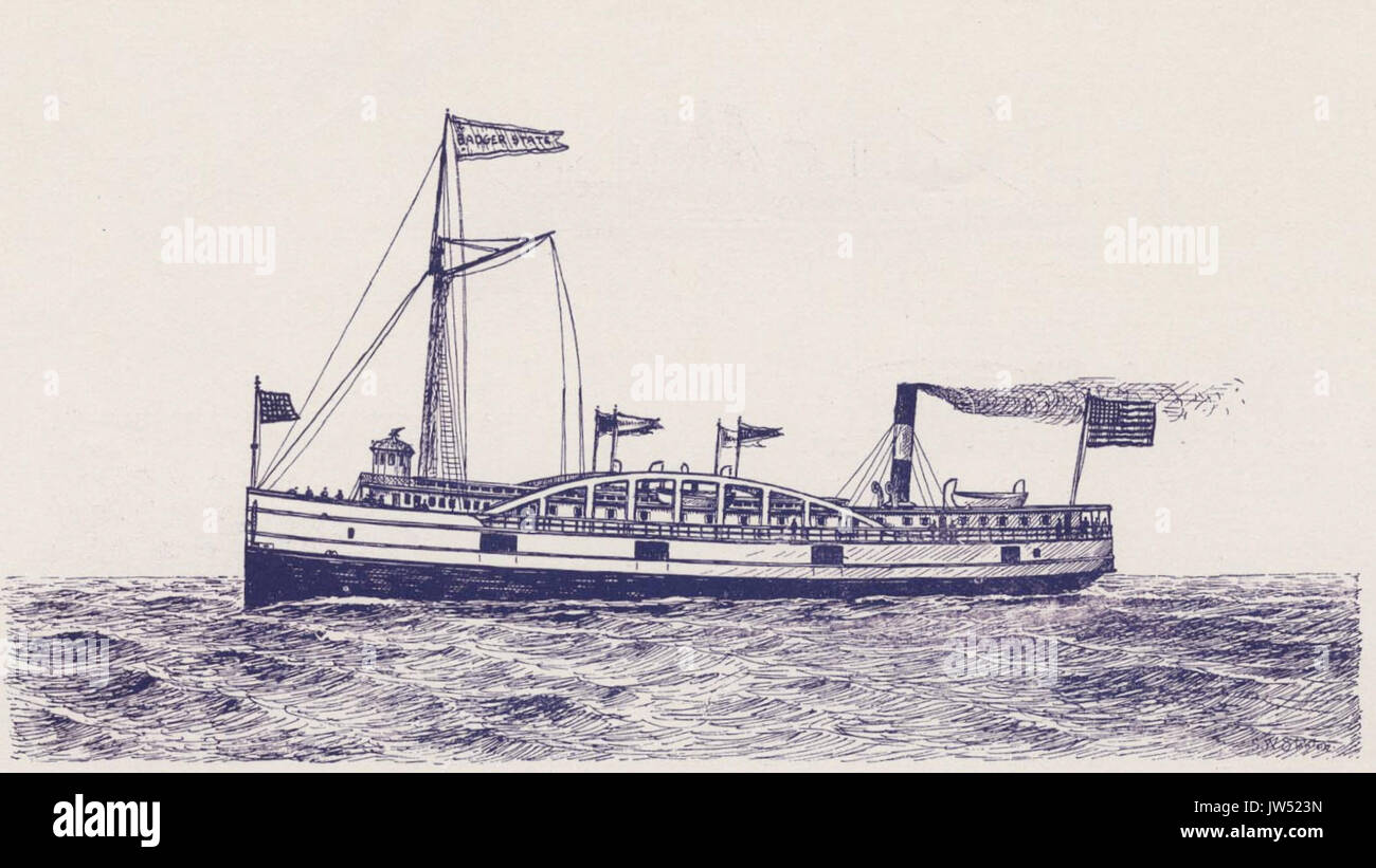 Badger State (steamboat 1862) 01 Stock Photo - Alamy