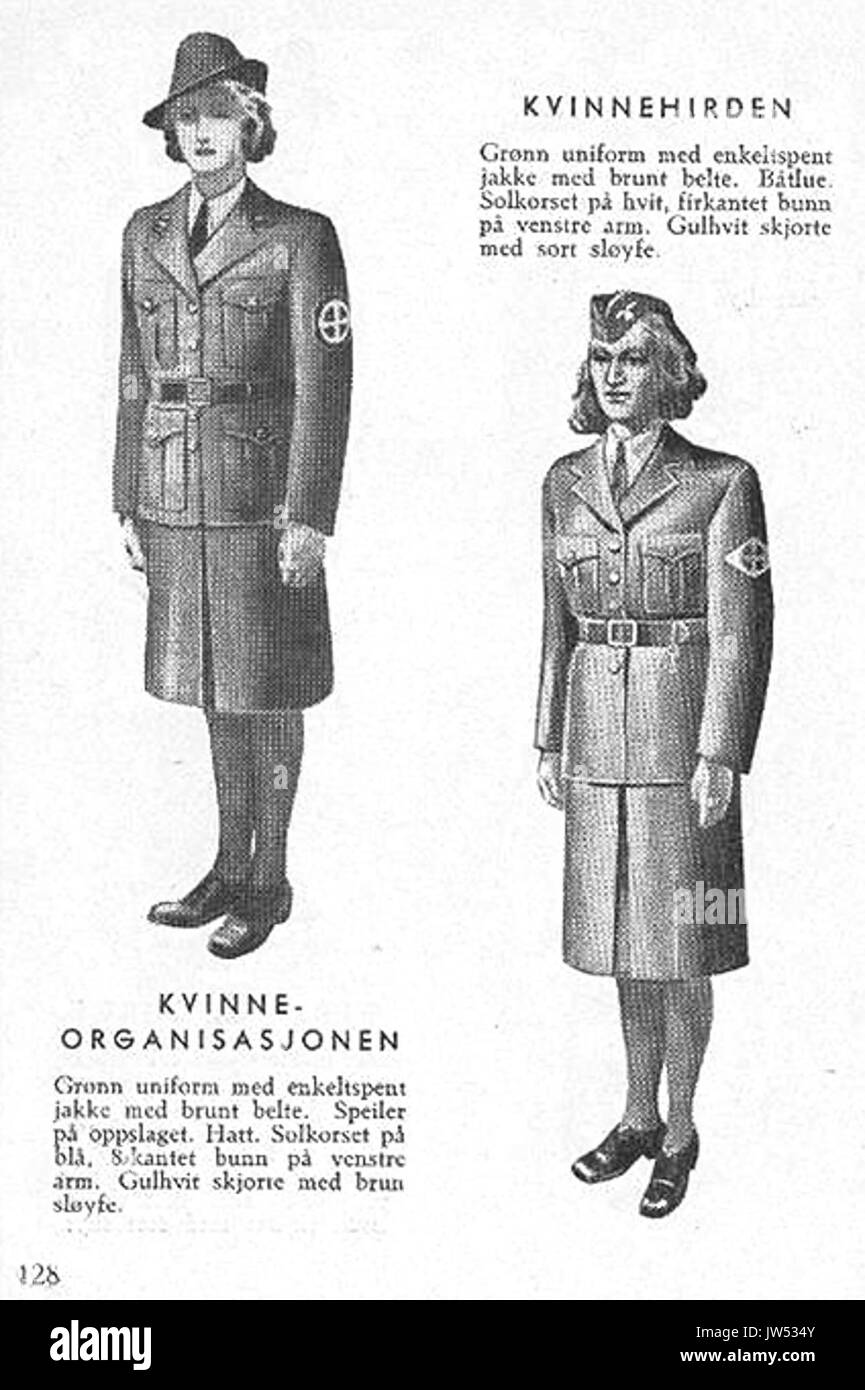 Nasjonal Samling NS Aarbok 1944 s128 (uniformer) NSK Kvinnehirden Stock ...