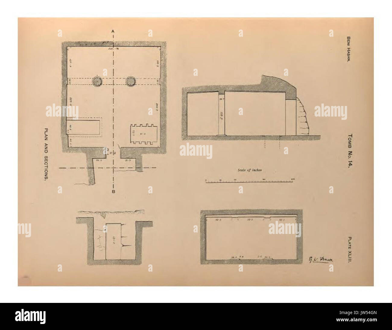 Plan tomb BH14 Fraser Stock Photo - Alamy