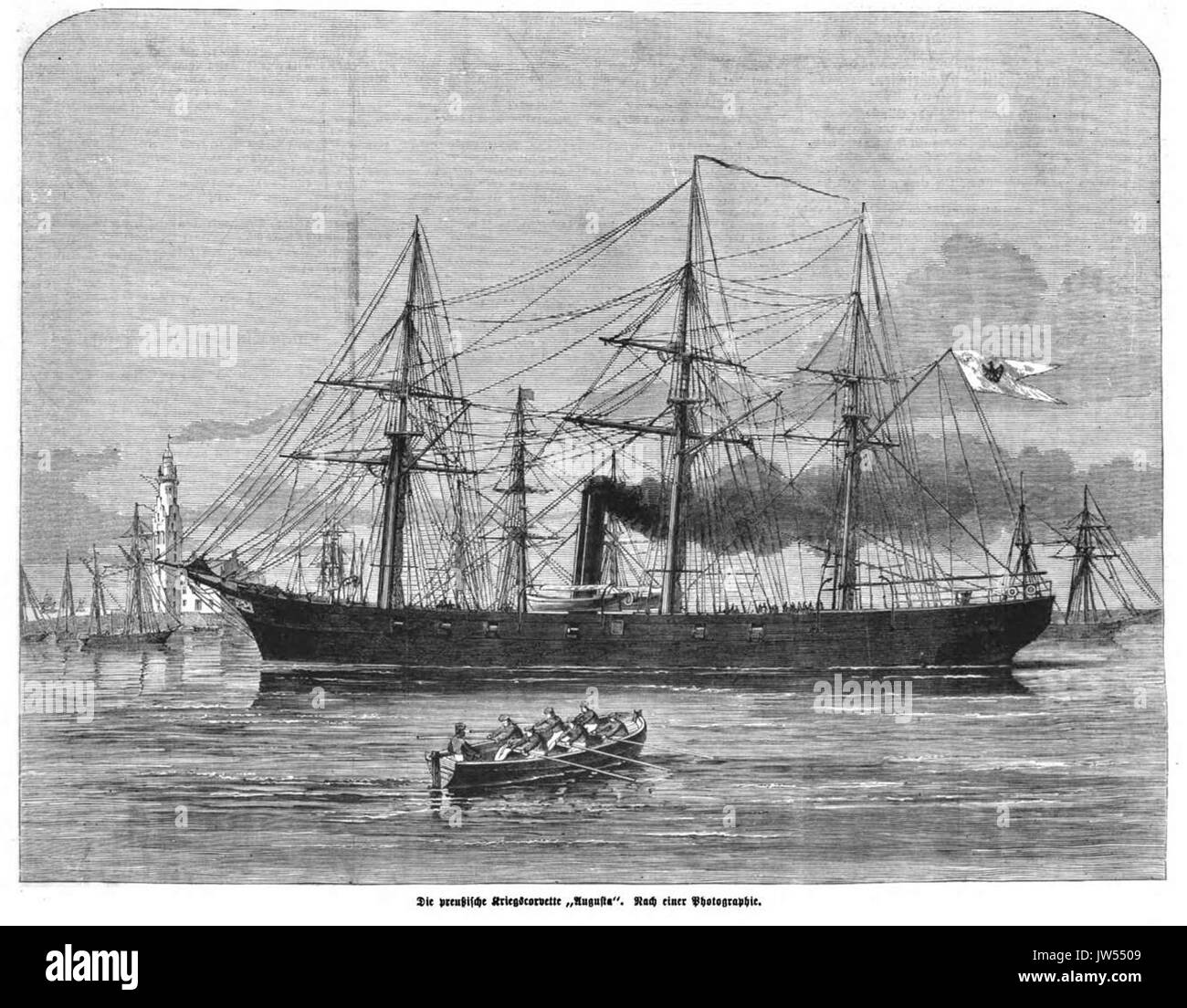 Preuss Kriegskorvette Augusta (IZ 43 1864 S 77 Stock Photo - Alamy