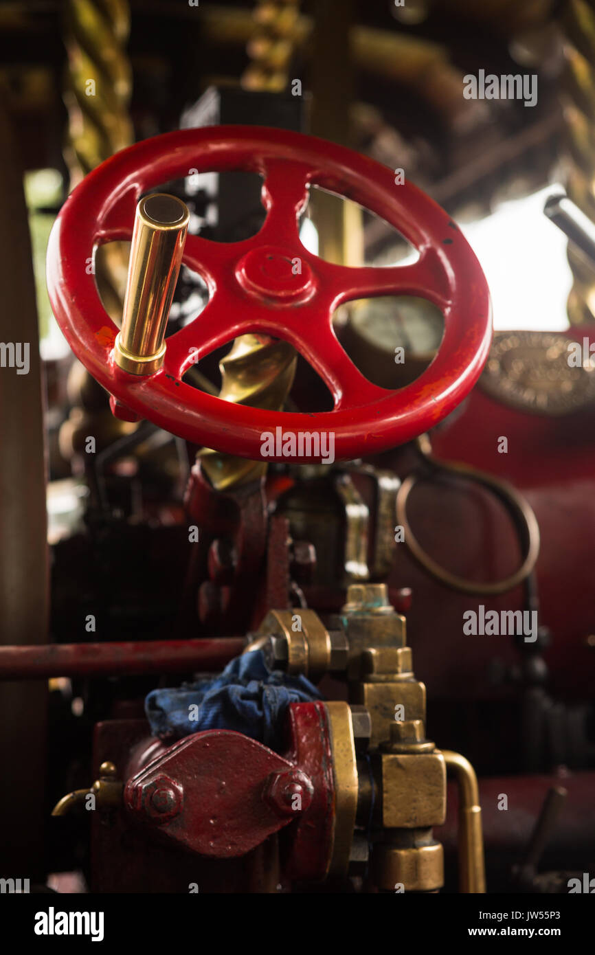 Steering wheel of William Foster & Co. showman's road locomotive steam ...