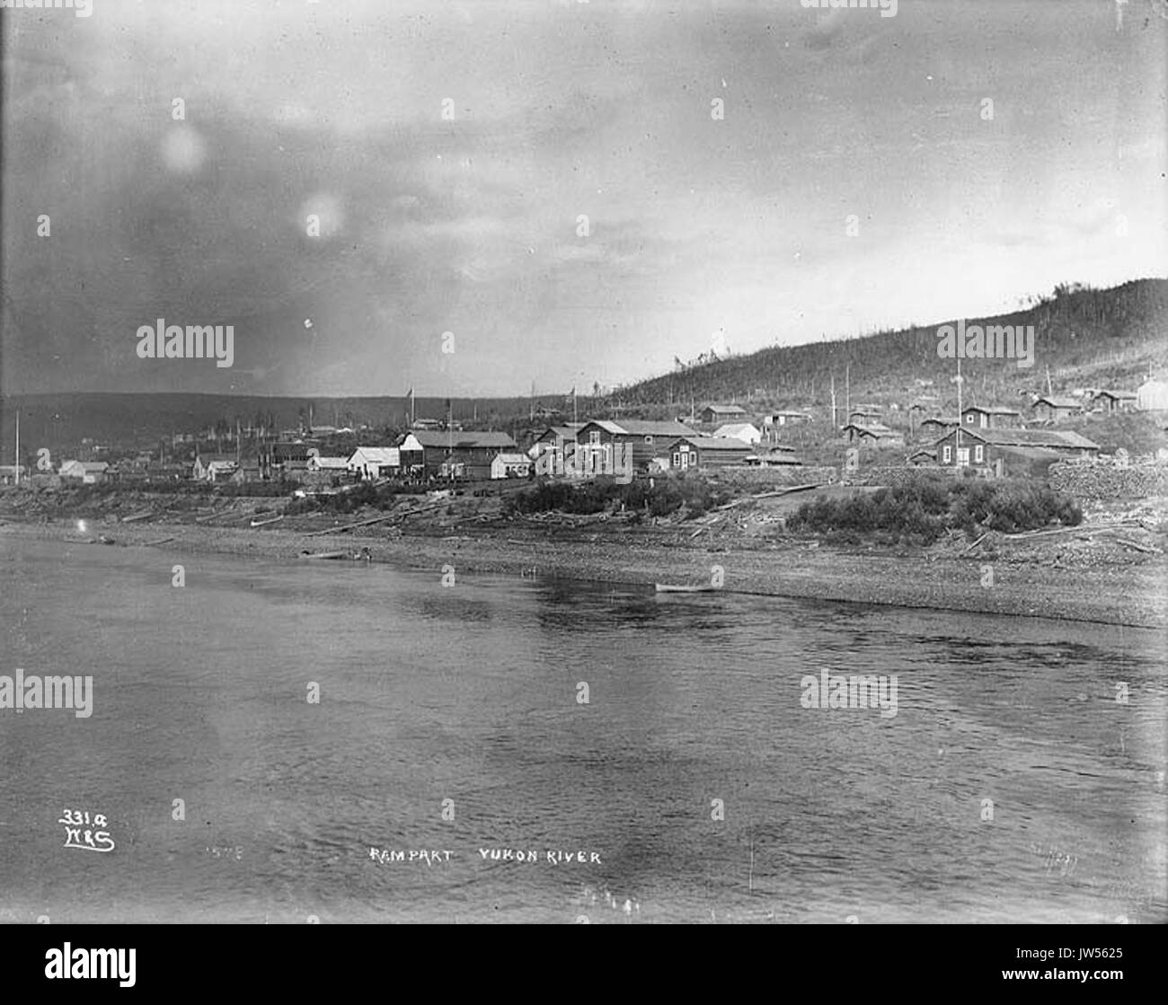 Town of Rampart on the south bank of the Yukon River, Alaska, ca 1901 ...