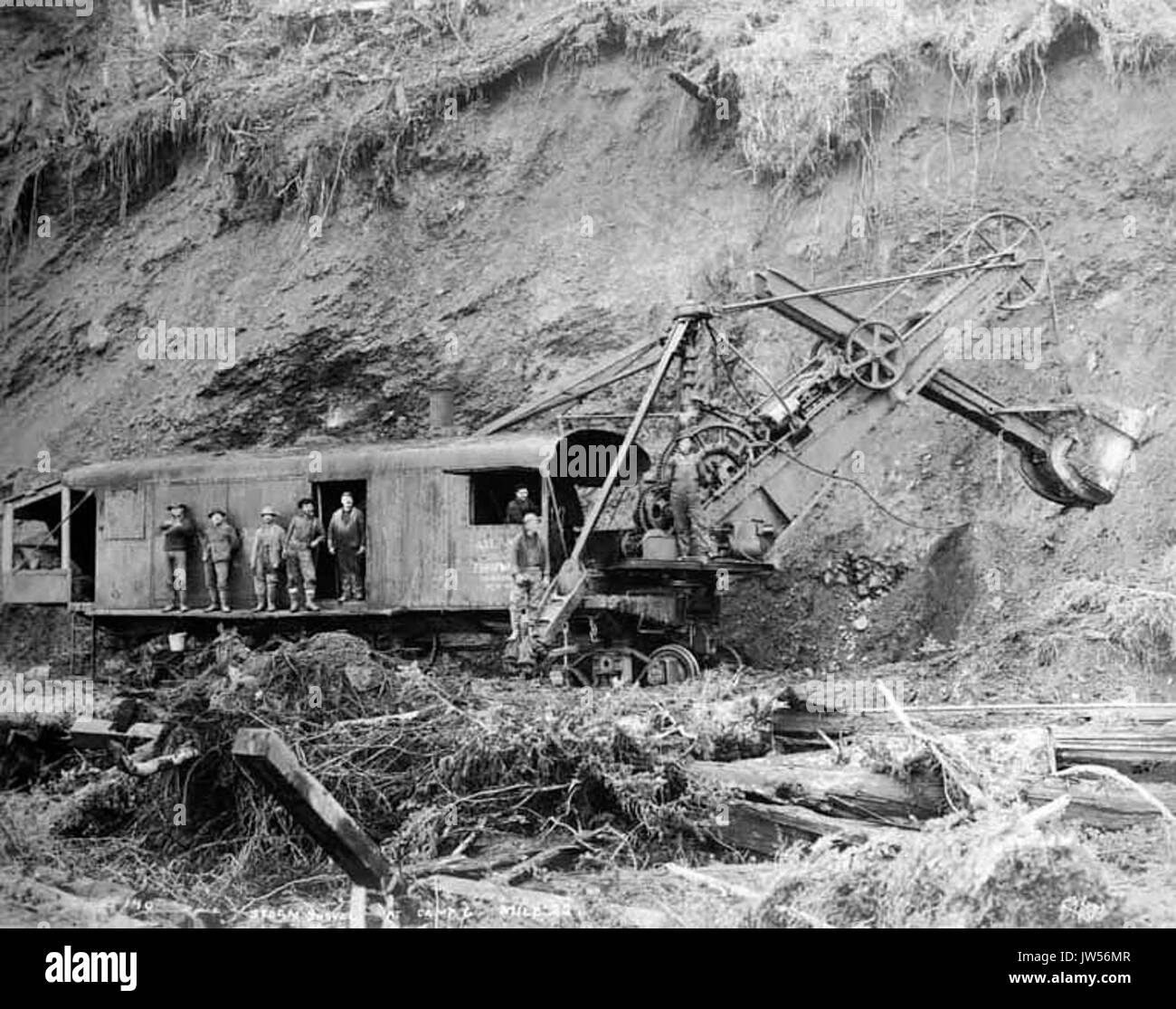 Old steam shovel Black and White Stock Photos & Images - Alamy