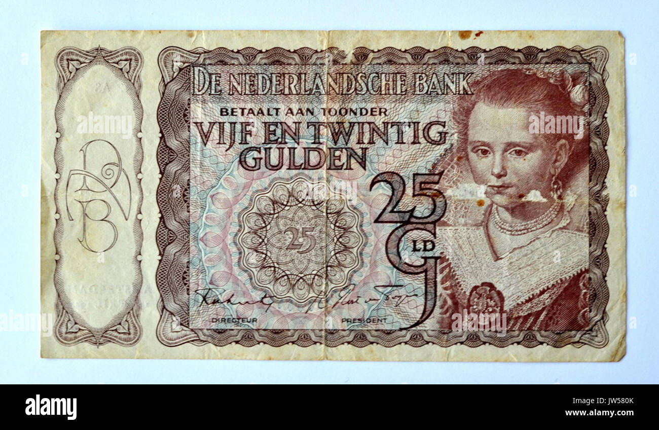 25 Gulden (1944) Geeltje Stock Photo - Alamy