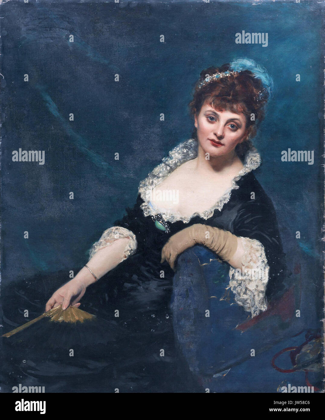 Mrs Harry Vane Milbank, by Charles Emile Auguste Carolus Duran Stock ...