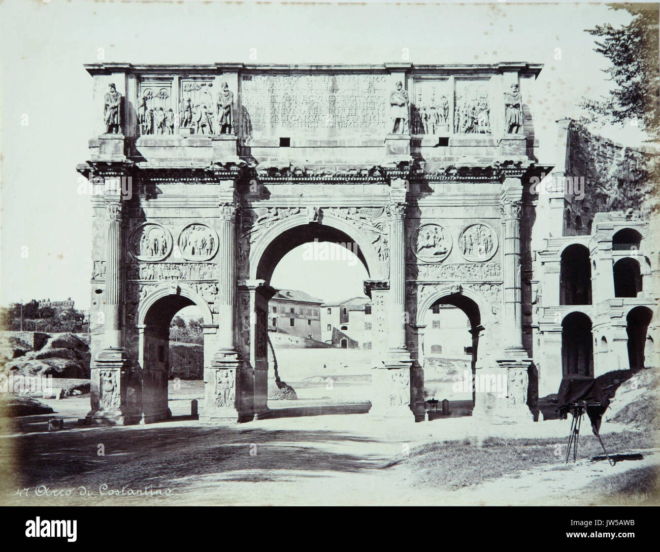 Arch of Constantine, Rome (between 1840 and 1870 Stock Photo - Alamy