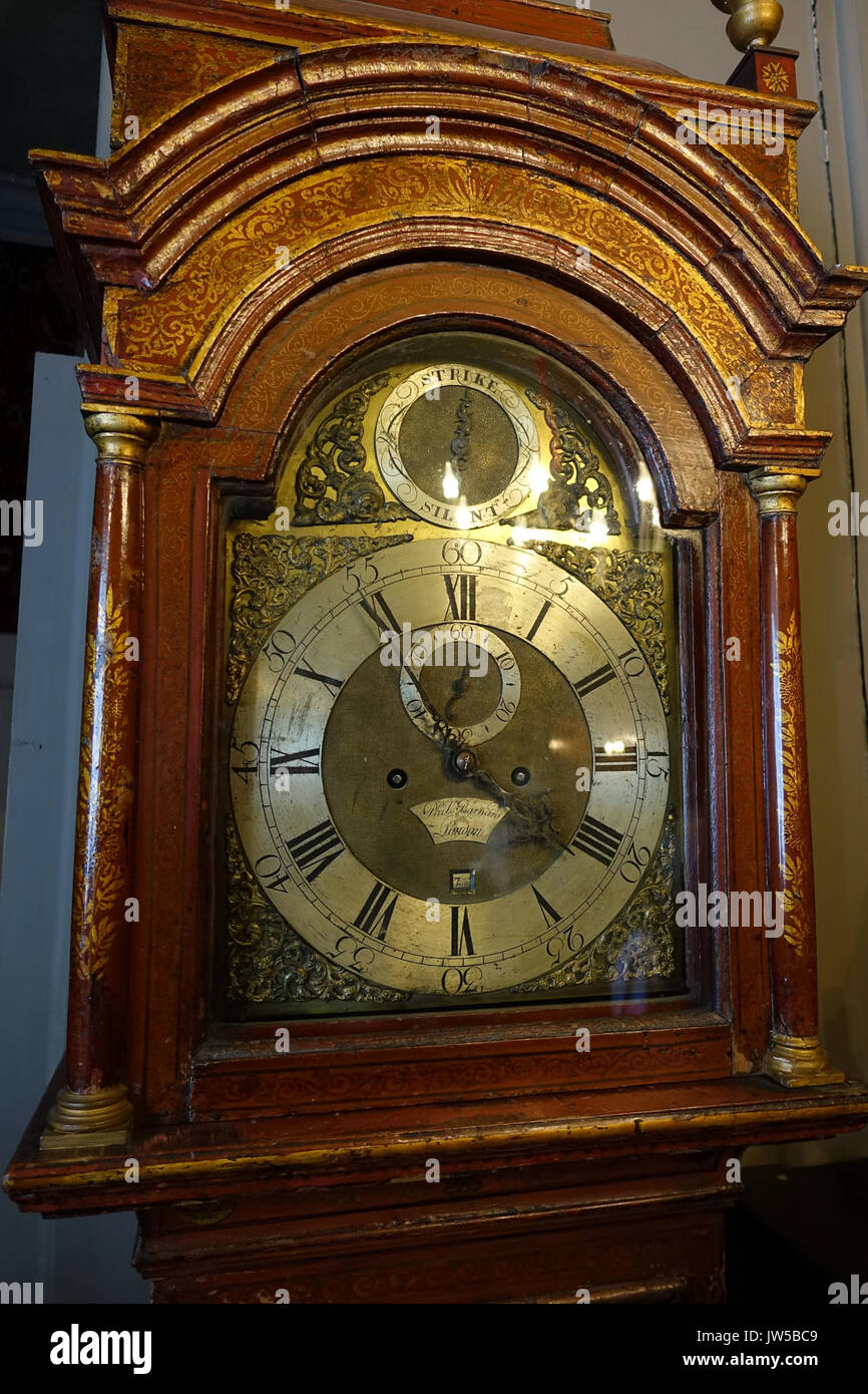 Chinoiserie tall clock by Philip Barnard, London, view 2 Snowshill ...