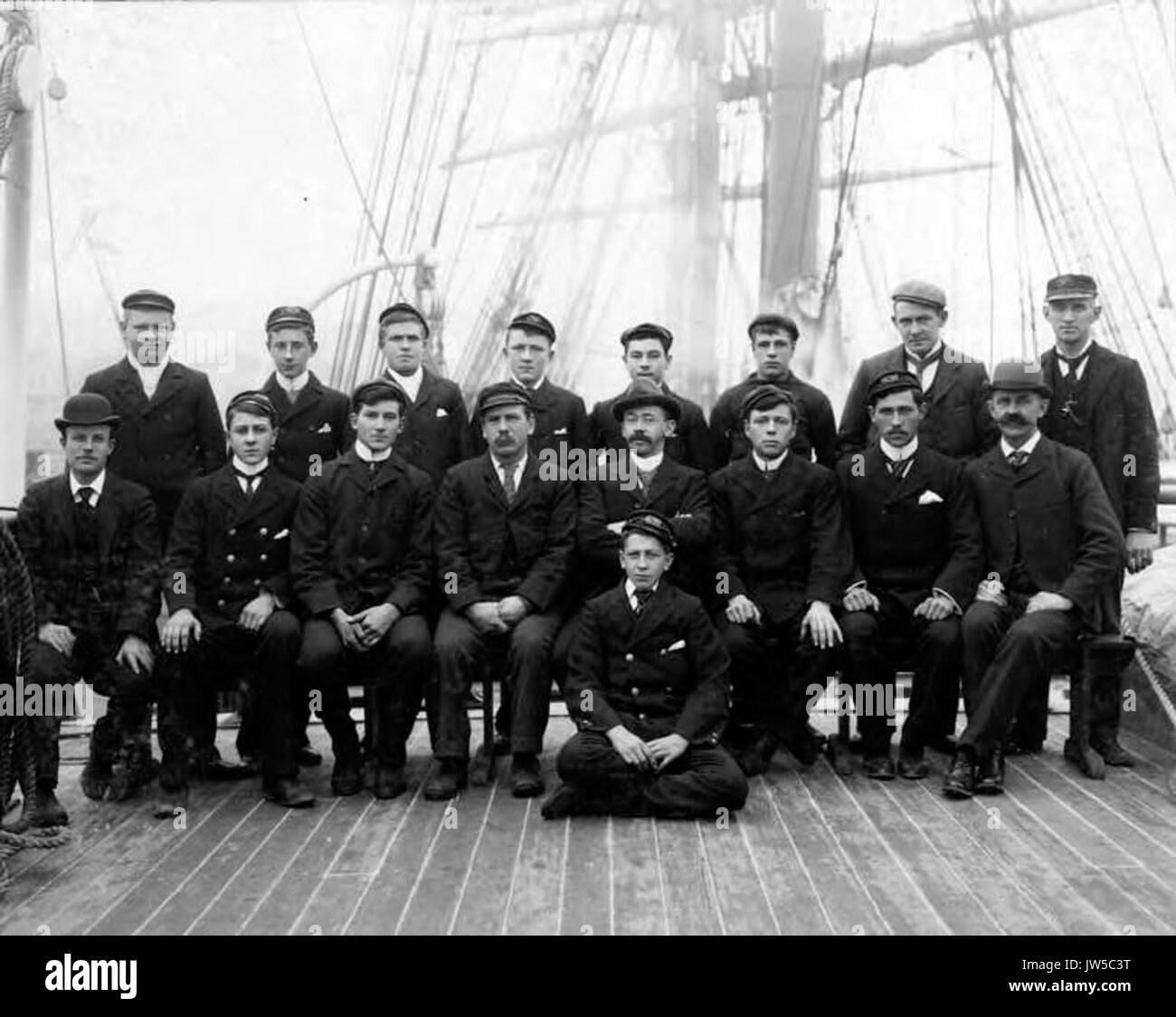 Crew on deck of British sailing vessel SPRINGBANK, Washington, ca 1900 ...