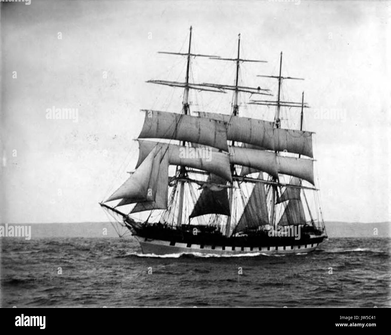Four masted bark PORT JACKSON at sea, Washington, ca 1900 (HESTER 840 ...