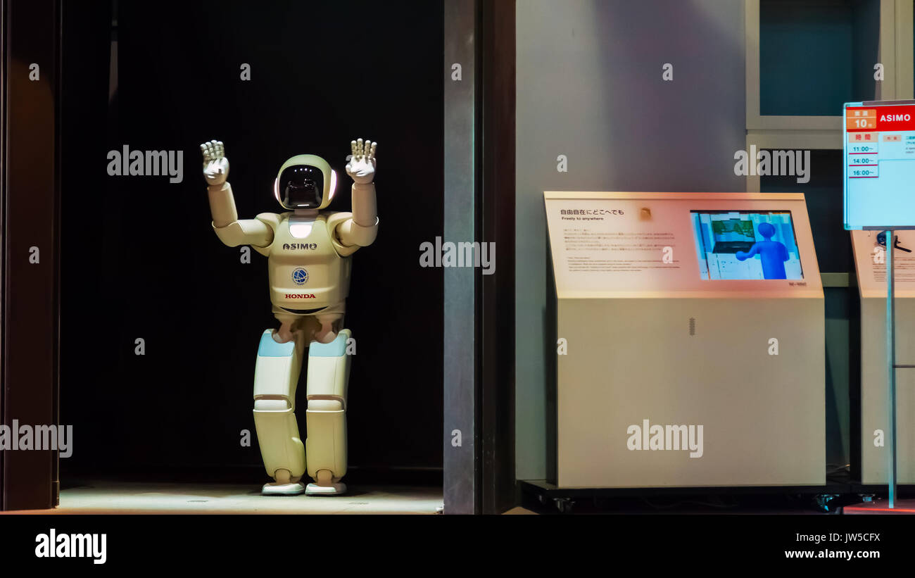 TOKYO, JAPAN - NOVEMBER 27 2015: Asimo, the humanoid robot created by ...