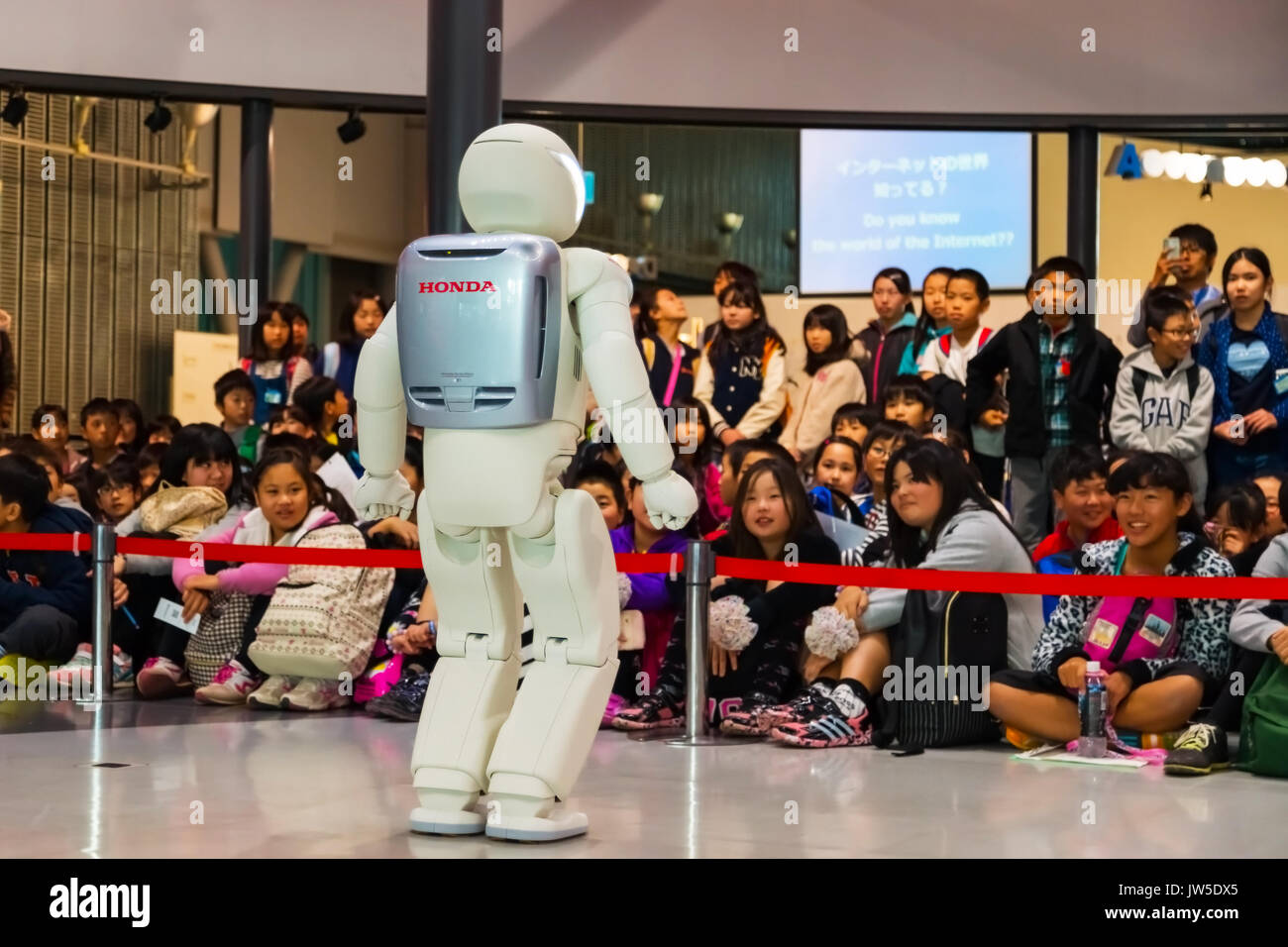 TOKYO, JAPAN - NOVEMBER 27 2015: Asimo, the humanoid robot created by ...