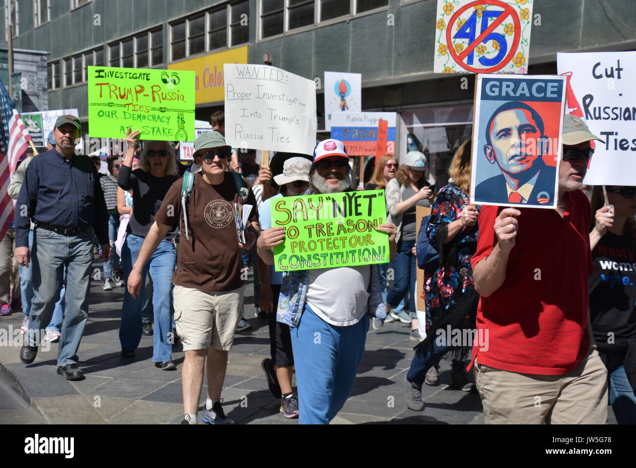 Anti Trump Protest in Denver Colorado Stock Photo - Alamy