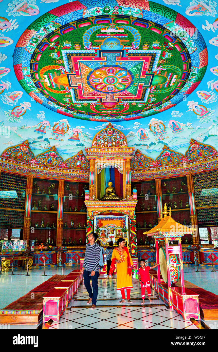 artistic and colourful interior of the great lotus stupa built by ...