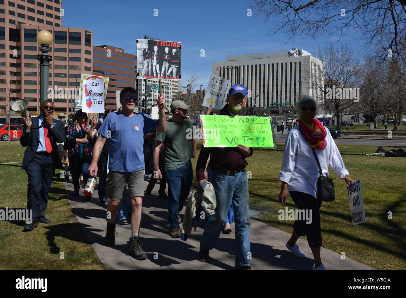 Anti Trump Protest in Denver Colorado Stock Photo - Alamy