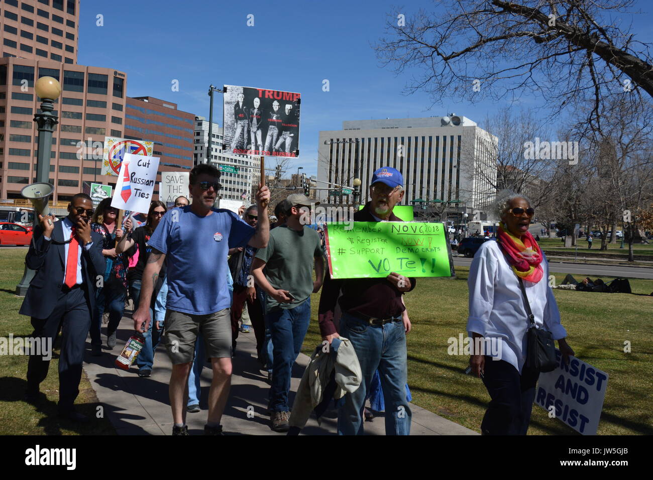 Anti Trump Protest in Denver Colorado Stock Photo - Alamy